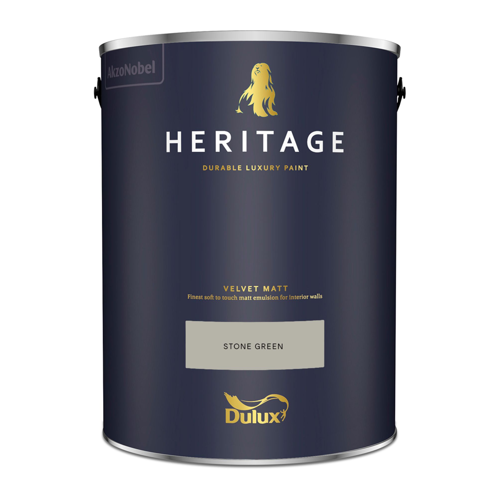 Dulux Heritage Stone Green Velvet matt Emulsion paint, 5L