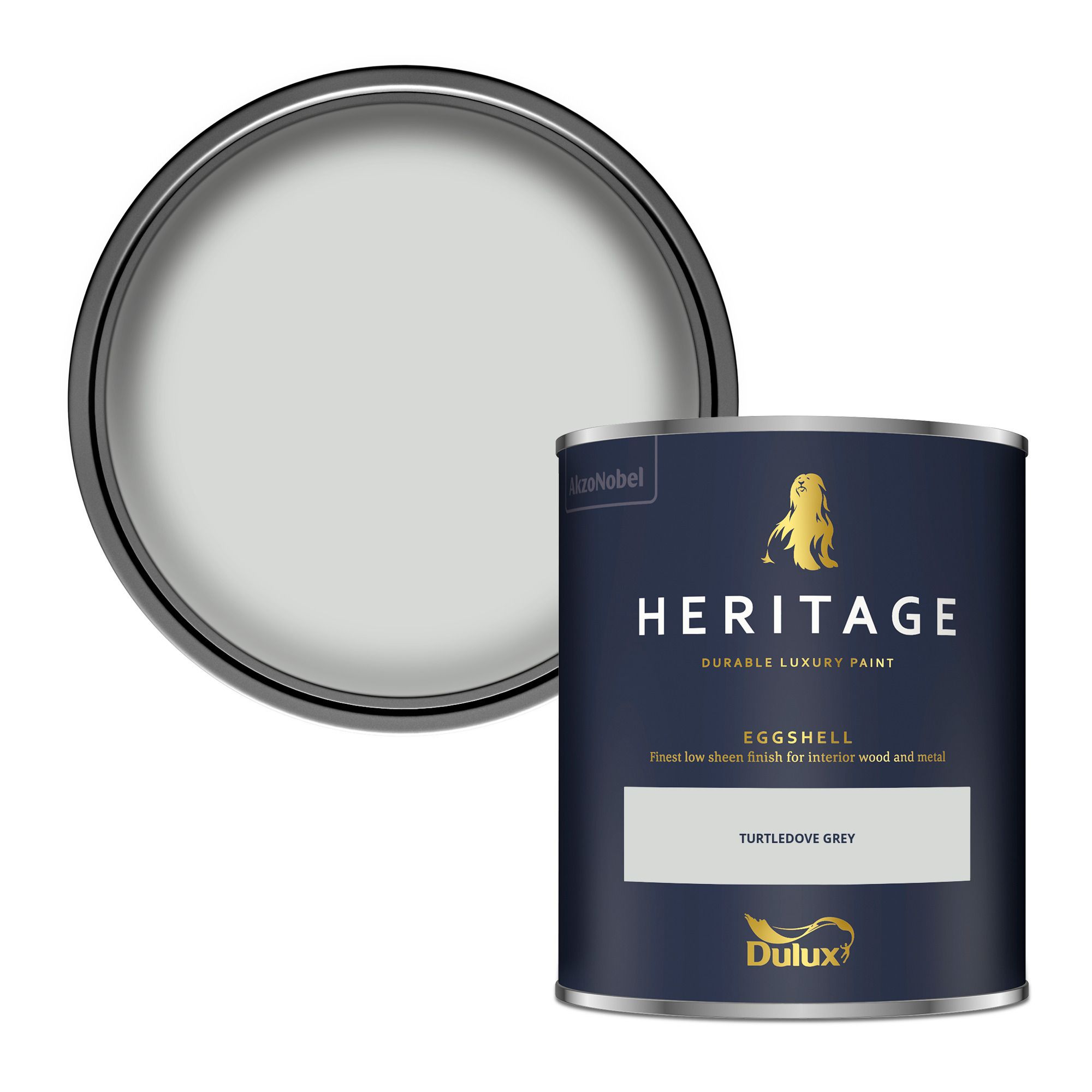 Dulux Heritage Turtle Dove Grey Eggshell Multi-surface Wall paint, 750ml