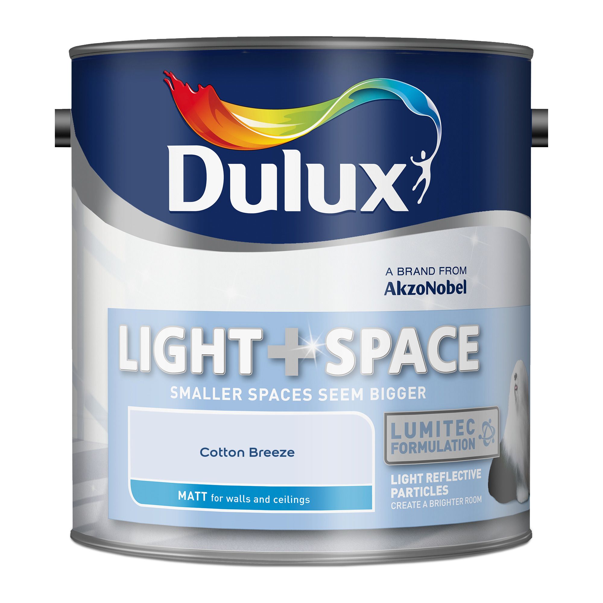 Dulux Light & Space Cotton Breeze Matt Wall paint, 2.5L | DIY at B&Q
