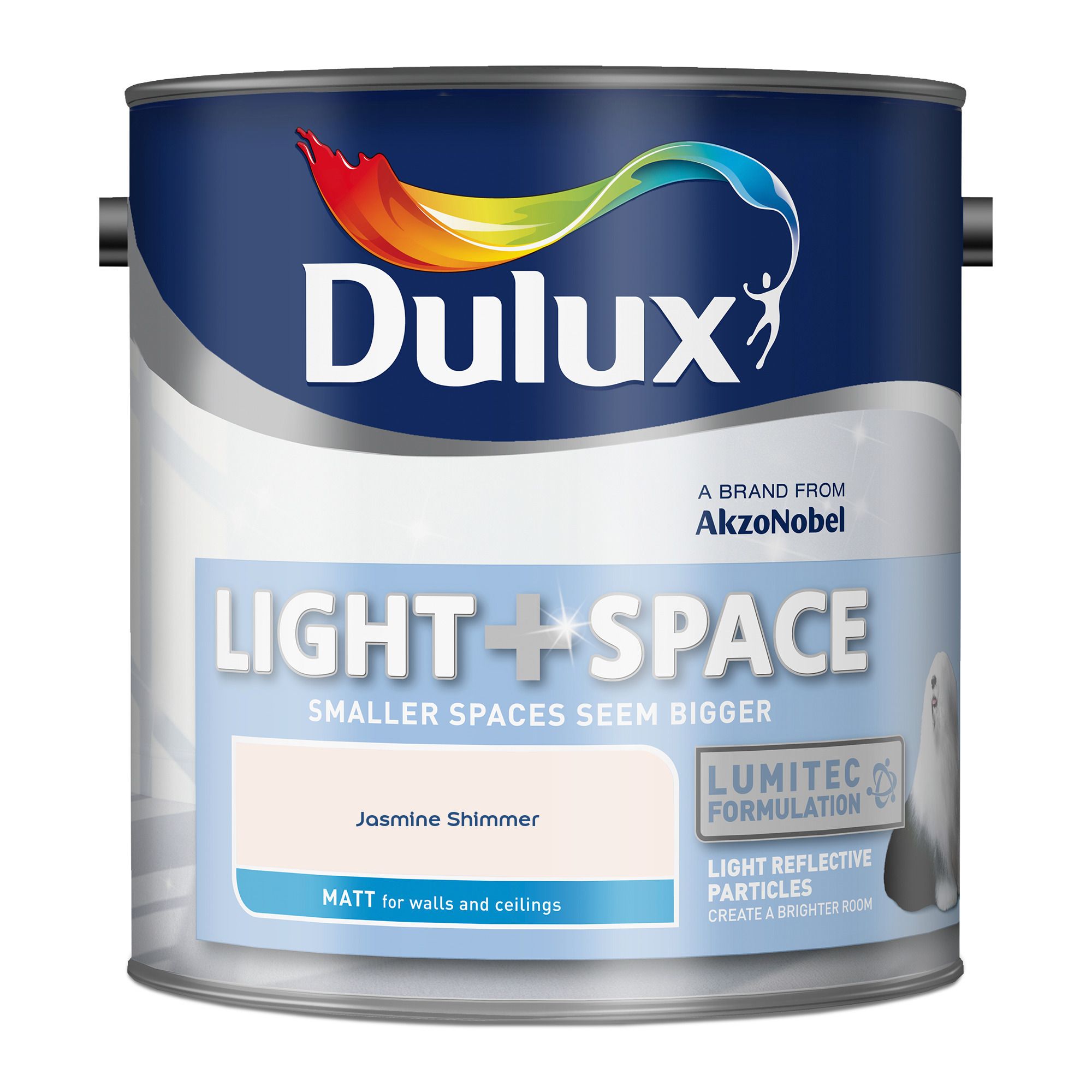 Dulux Light + Space Jasmine Shimmer Matt Wall paint, 2.5L