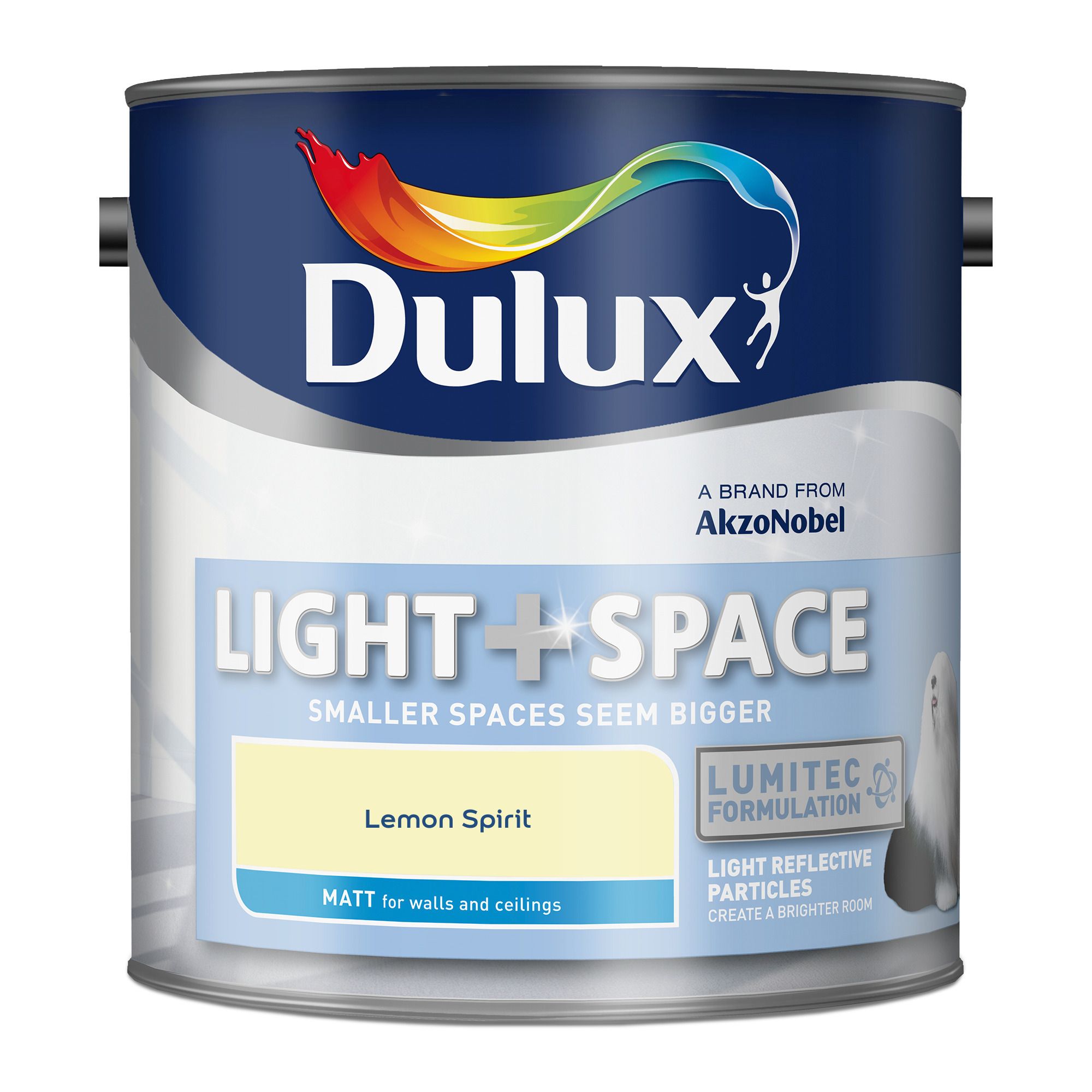 Dulux Light + Space Lemon Spirit Matt Wall paint, 2.5L