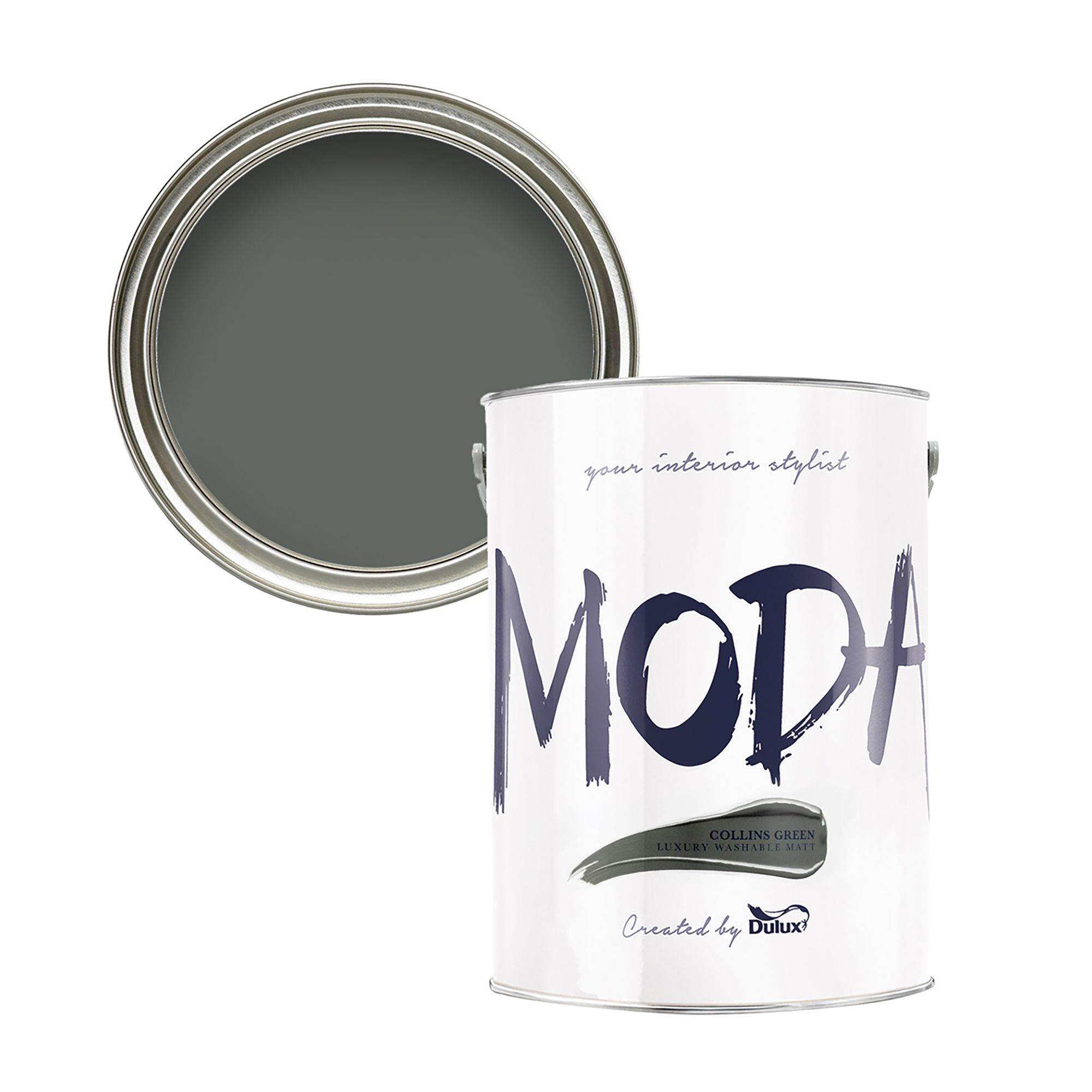 Dulux MODA Collins Green Matt Emulsion paint, 5L