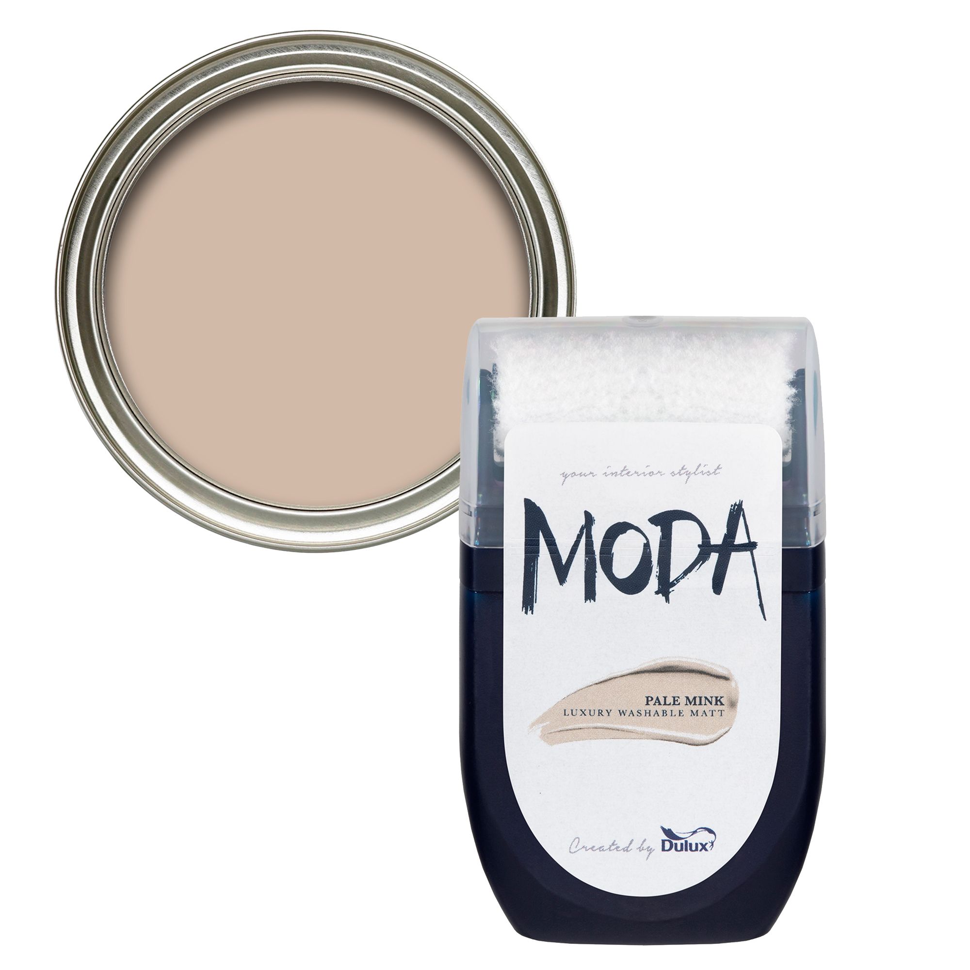 Dulux Moda Pale mink Flat matt Emulsion paint, 30ml | DIY at B&Q