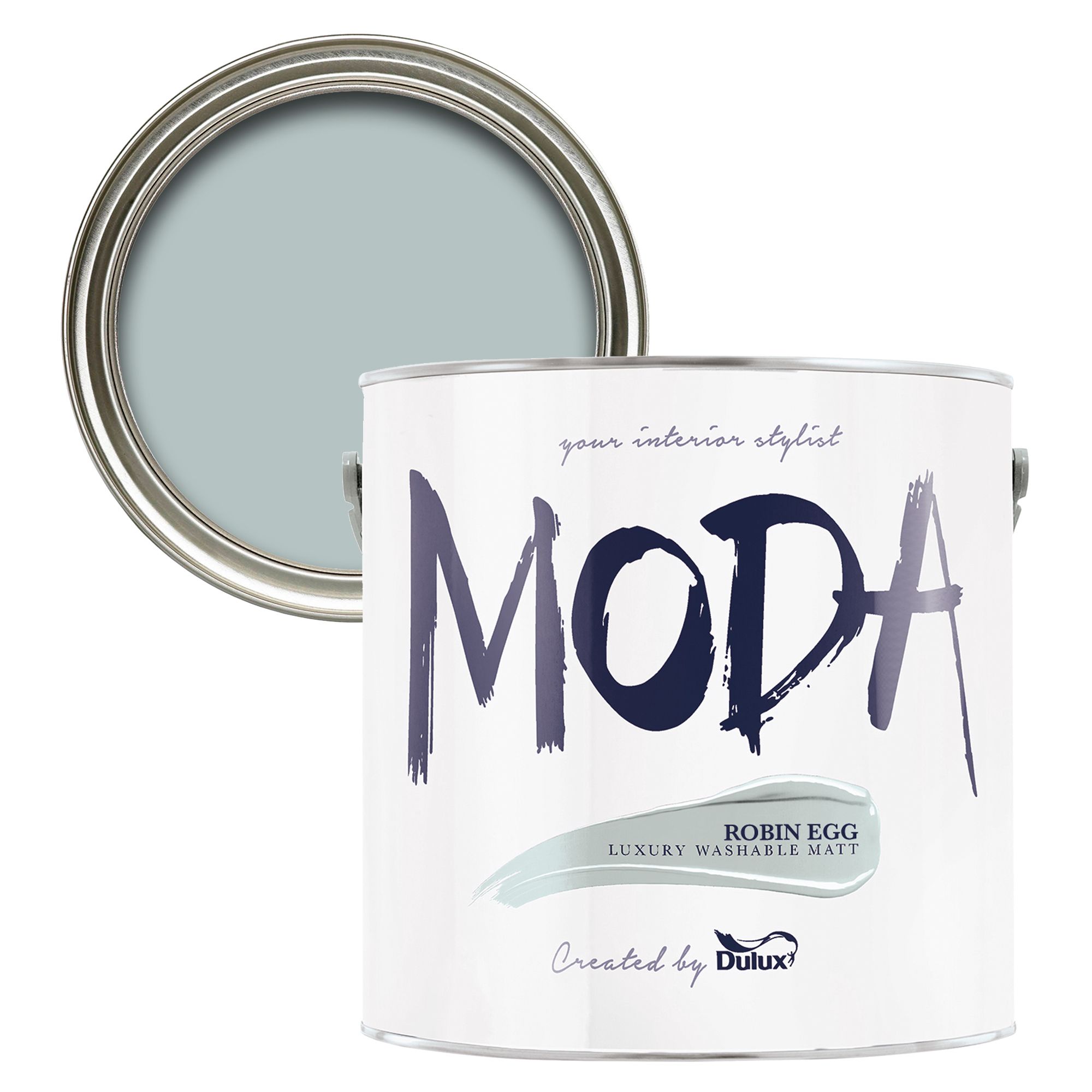 Dulux Moda Robin egg Flat matt Emulsion paint, 2.5L | DIY at B&Q