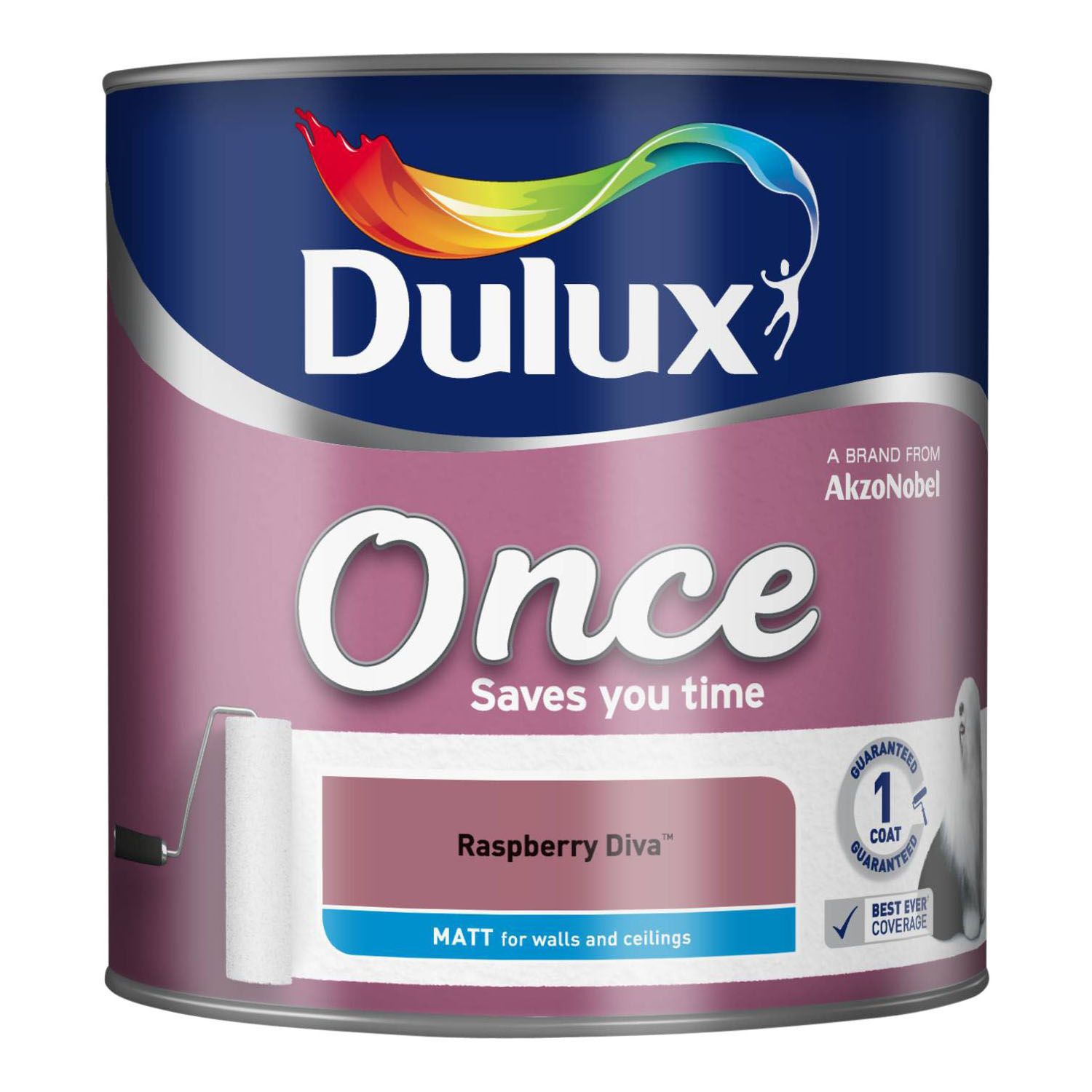 Dulux Once Raspberry diva Matt Emulsion paint 2.5L | DIY at B&Q