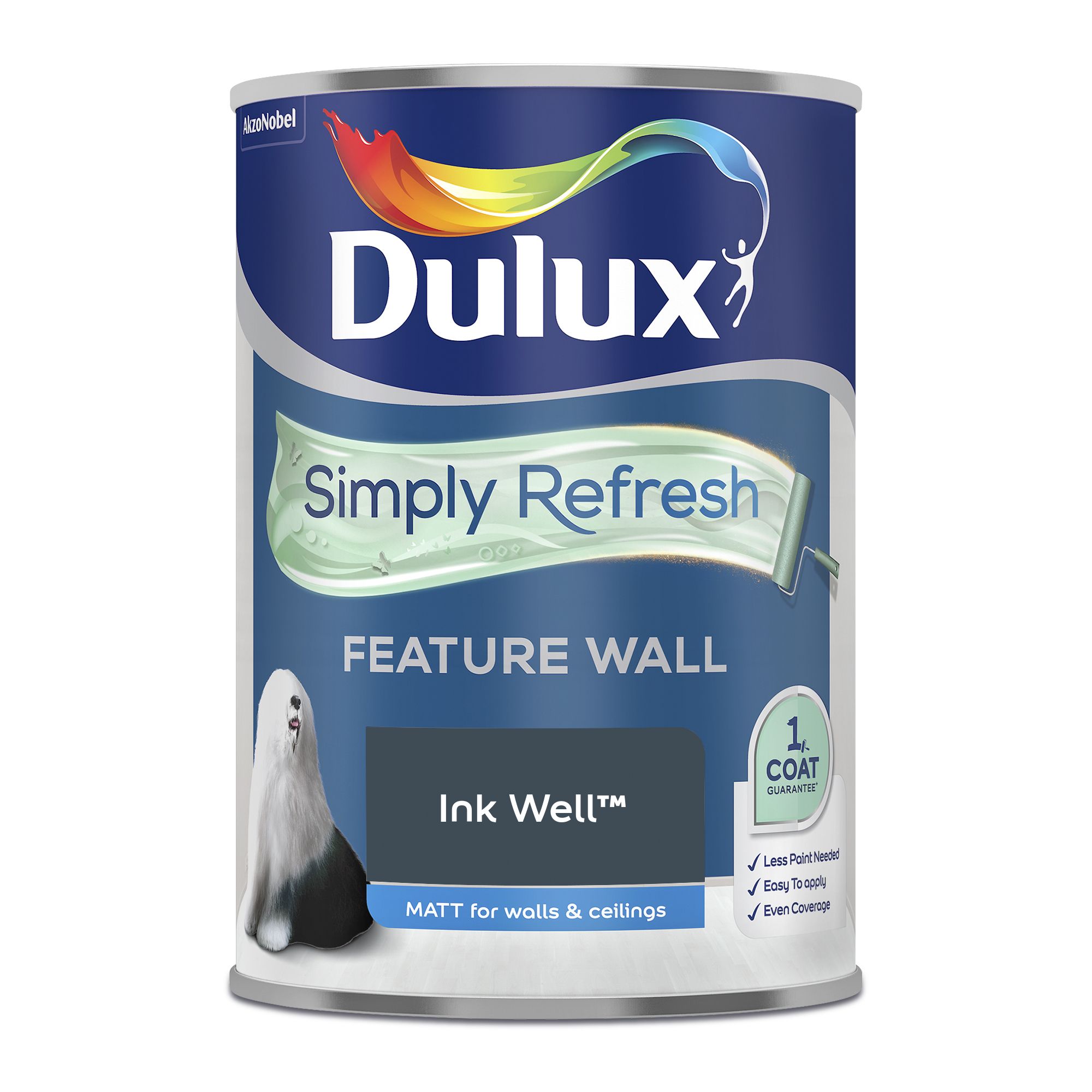 Dulux One coat Ink well Matt Emulsion paint, 1.25L | DIY at B&Q