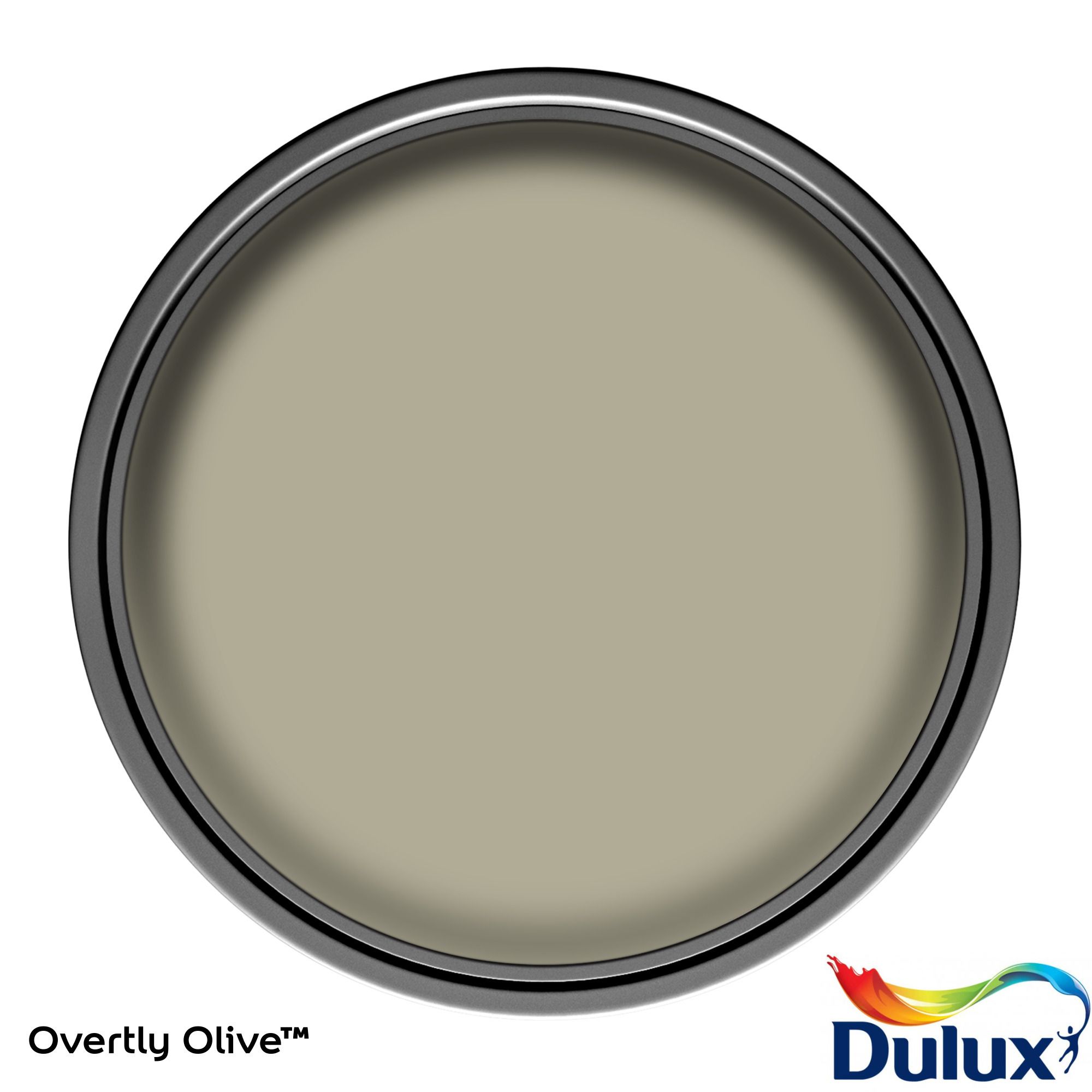 Dulux One coat Overtly olive Matt Emulsion paint, 2.5L | DIY at B&Q