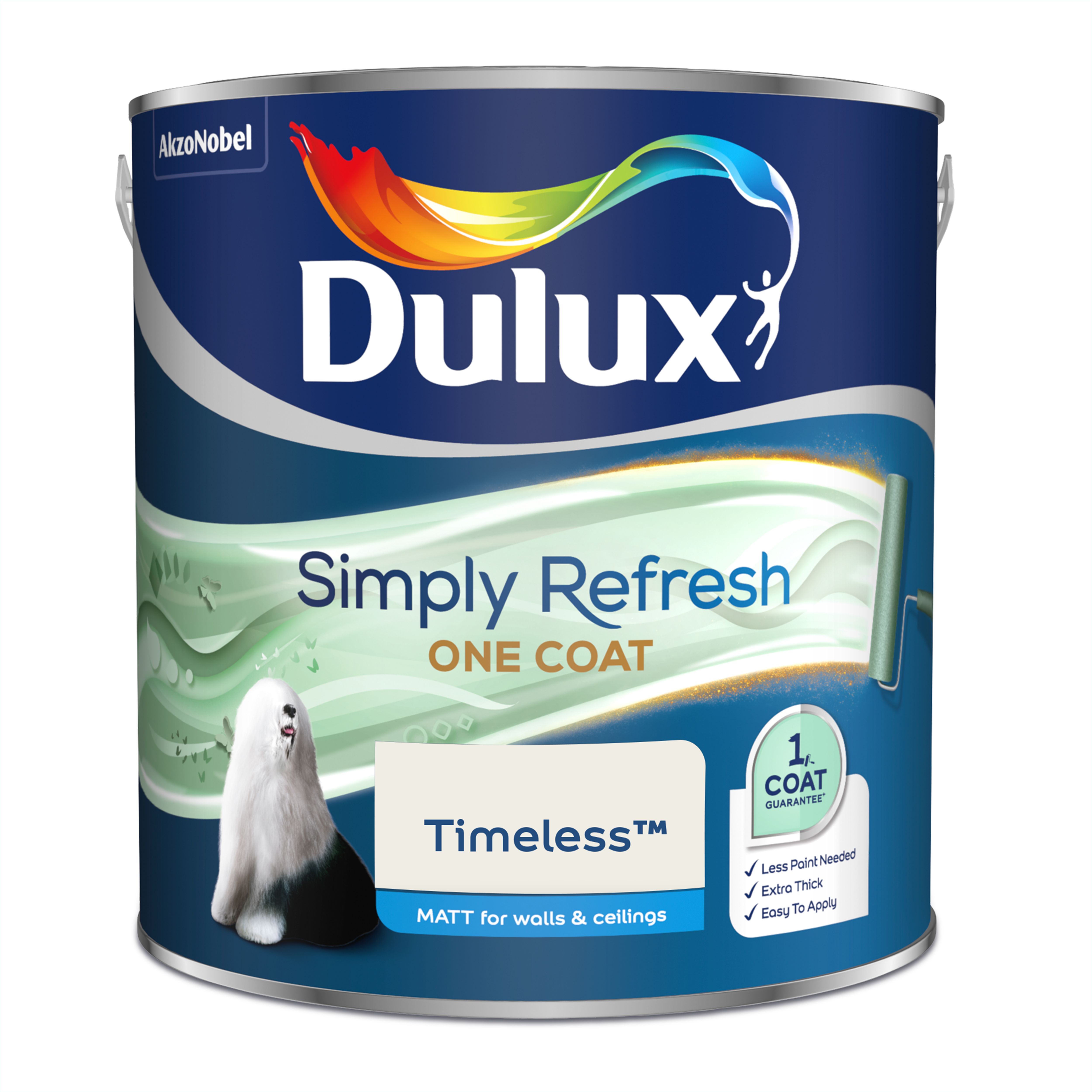 Dulux One coat Timeless Matt Emulsion paint, 2.5L