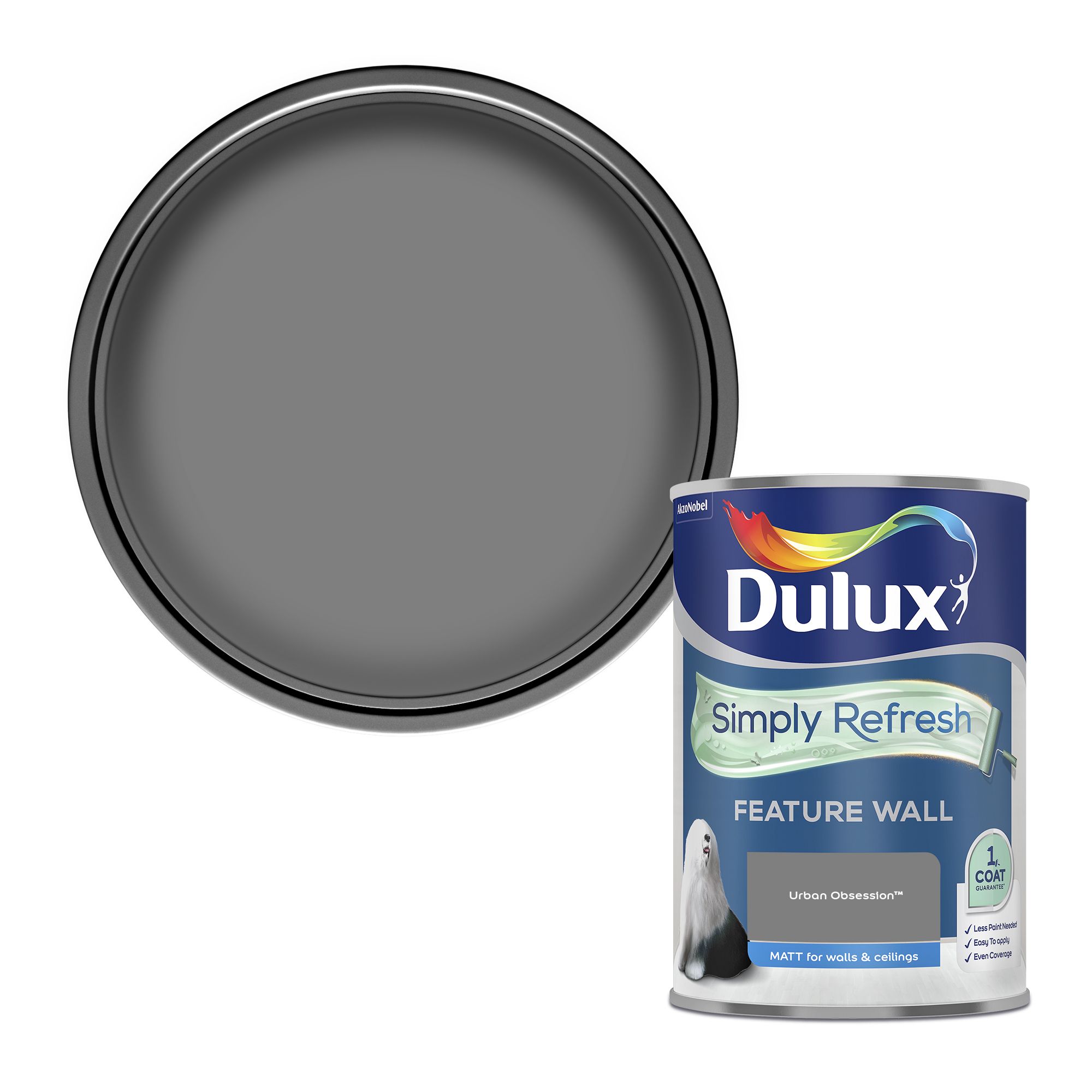 DULUX ONE COAT URBAN OBSESSION MATT EMULSION PAINT, 1.25L