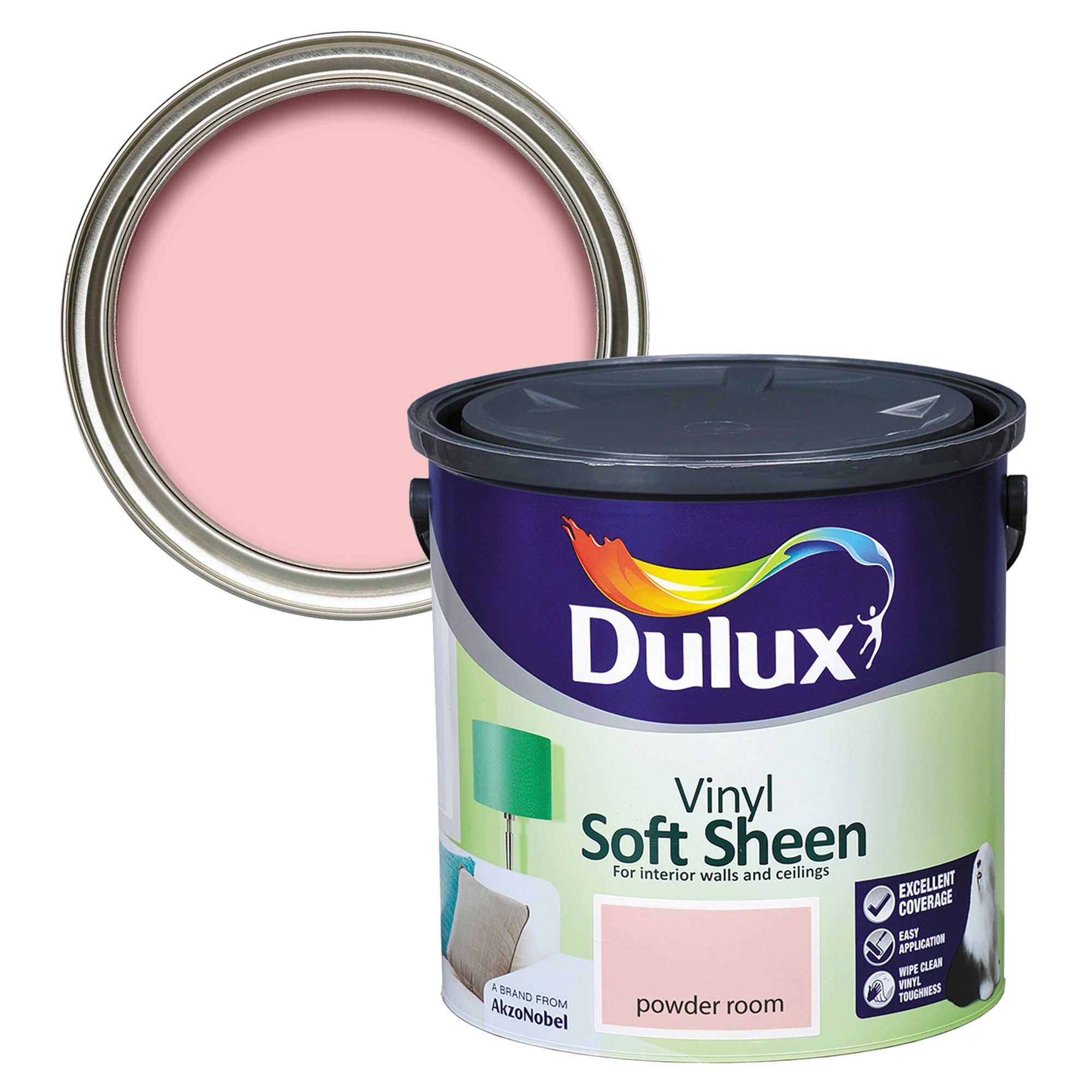 Dulux Powder room Soft sheen Emulsion paint, 2.5L | DIY at B&Q
