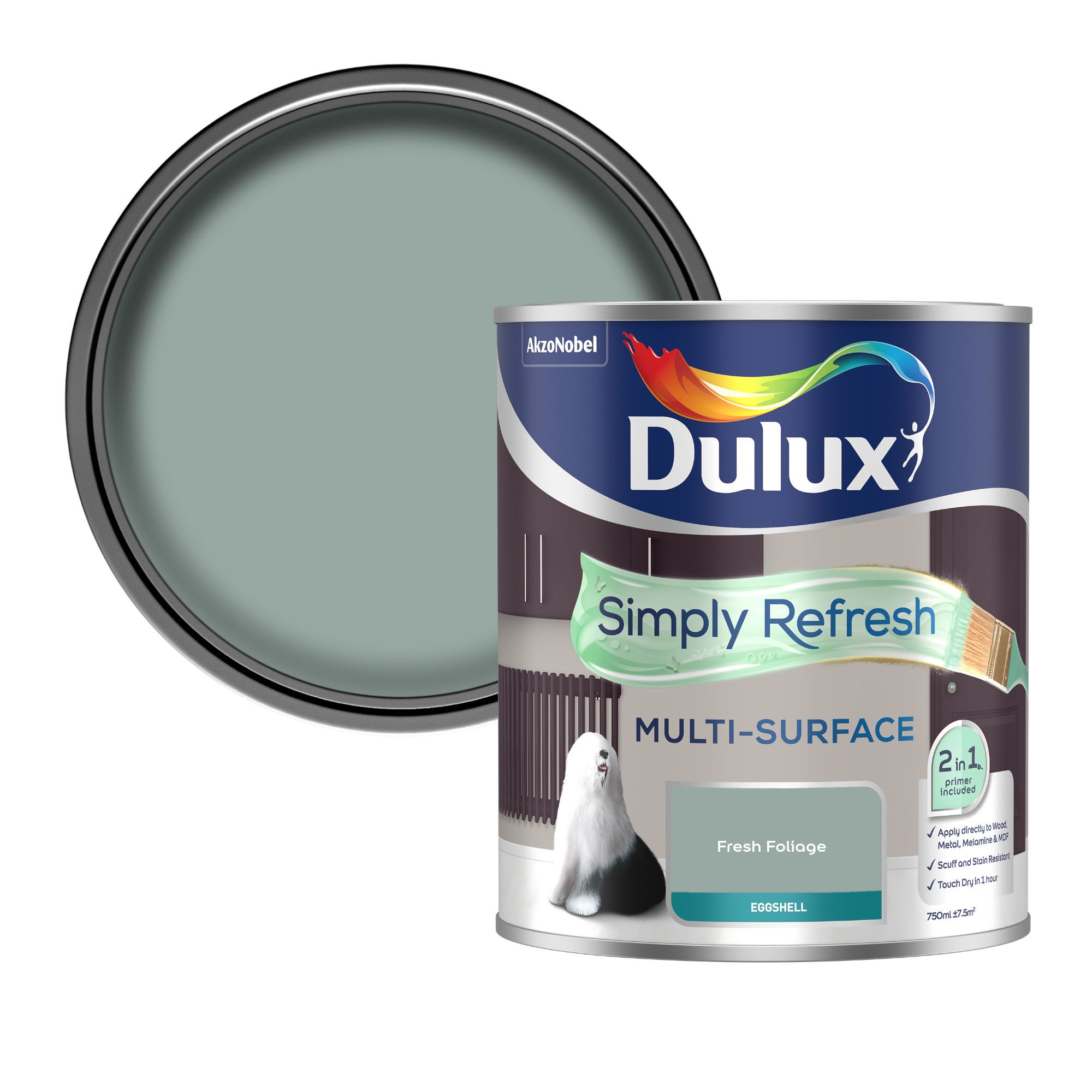 Dulux Simply Refresh Fresh Foliage Eggshell Multi-surface Emulsion ...