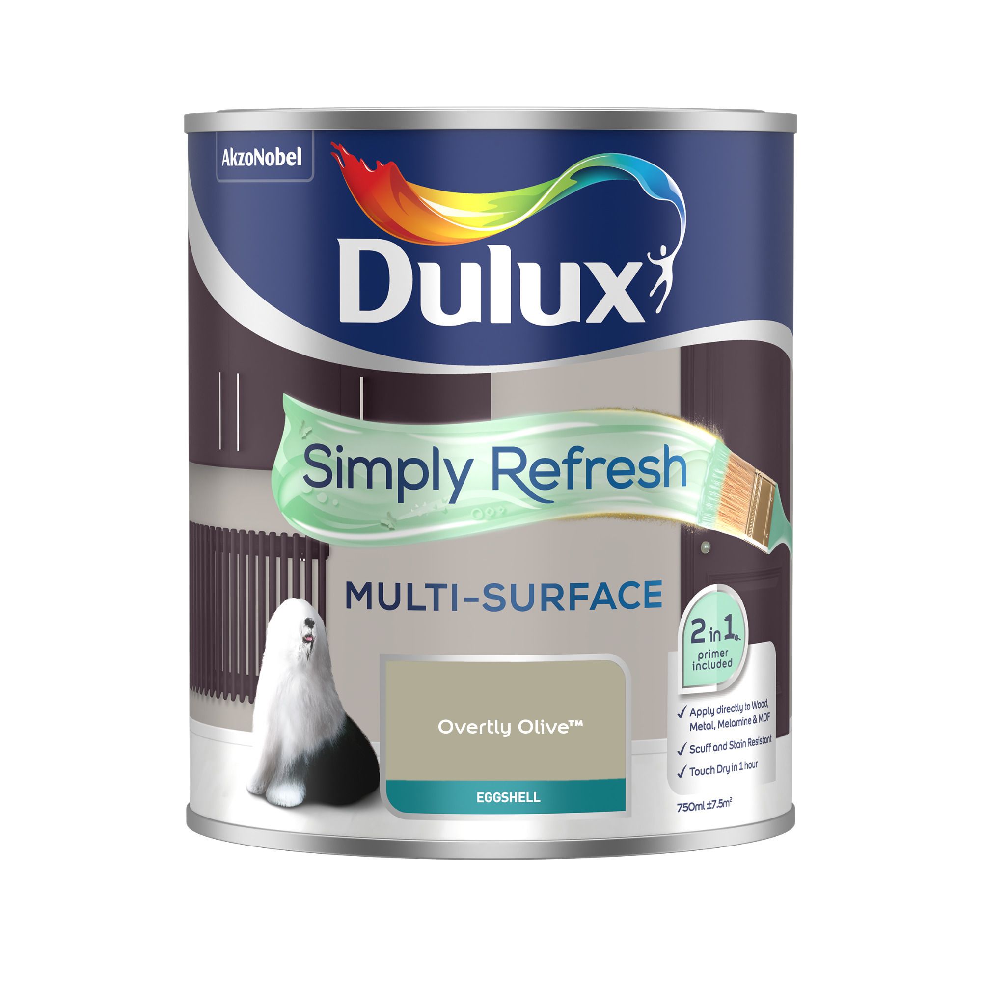 Dulux Simply Refresh Overtly Olive Eggshell Multi-surface Emulsion ...