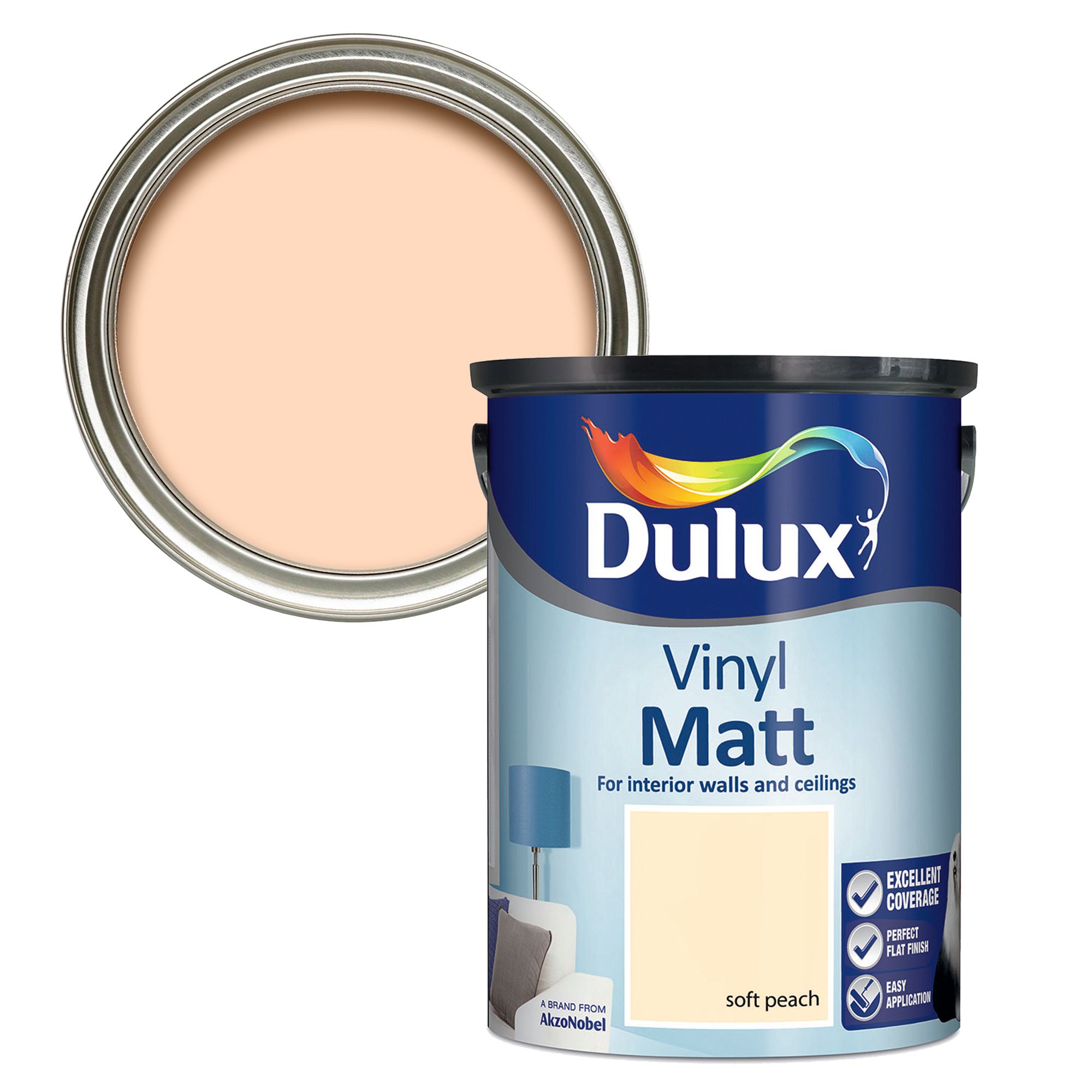 Dulux Soft peach Vinyl matt Emulsion paint, 5L | DIY at B&Q