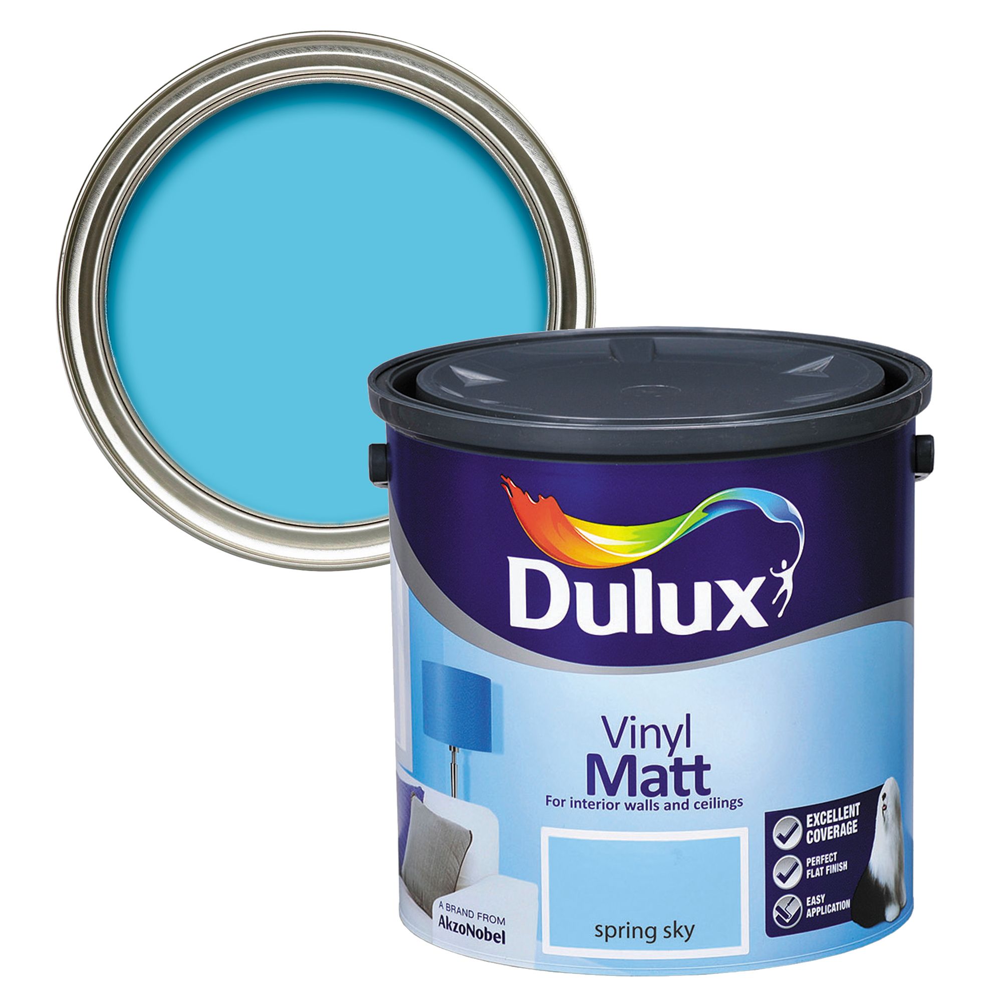 Dulux Spring sky Vinyl matt Emulsion paint, 2.5L | DIY at B&Q