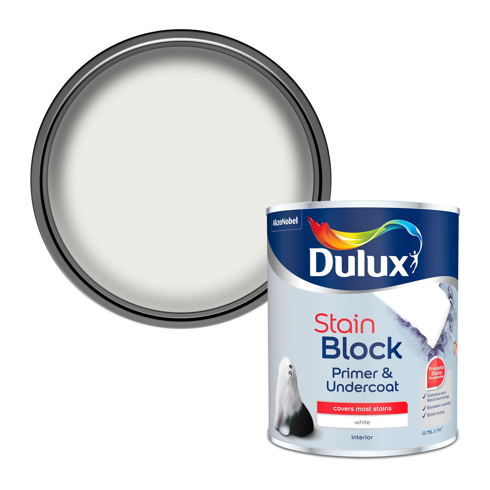 Dulux Stain block White Primer & undercoat, 750ml | DIY at B&Q