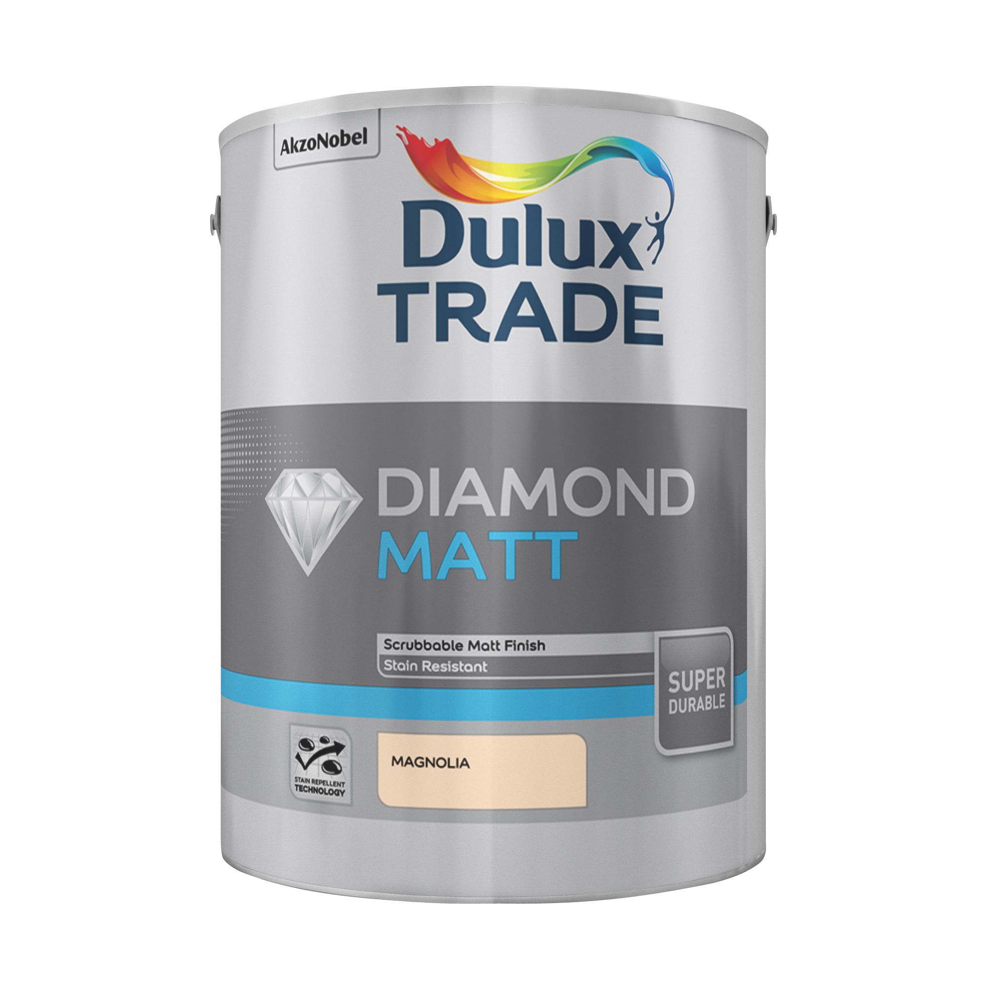 Dulux Trade Diamond Magnolia Matt Wall & ceiling Emulsion paint, 5L