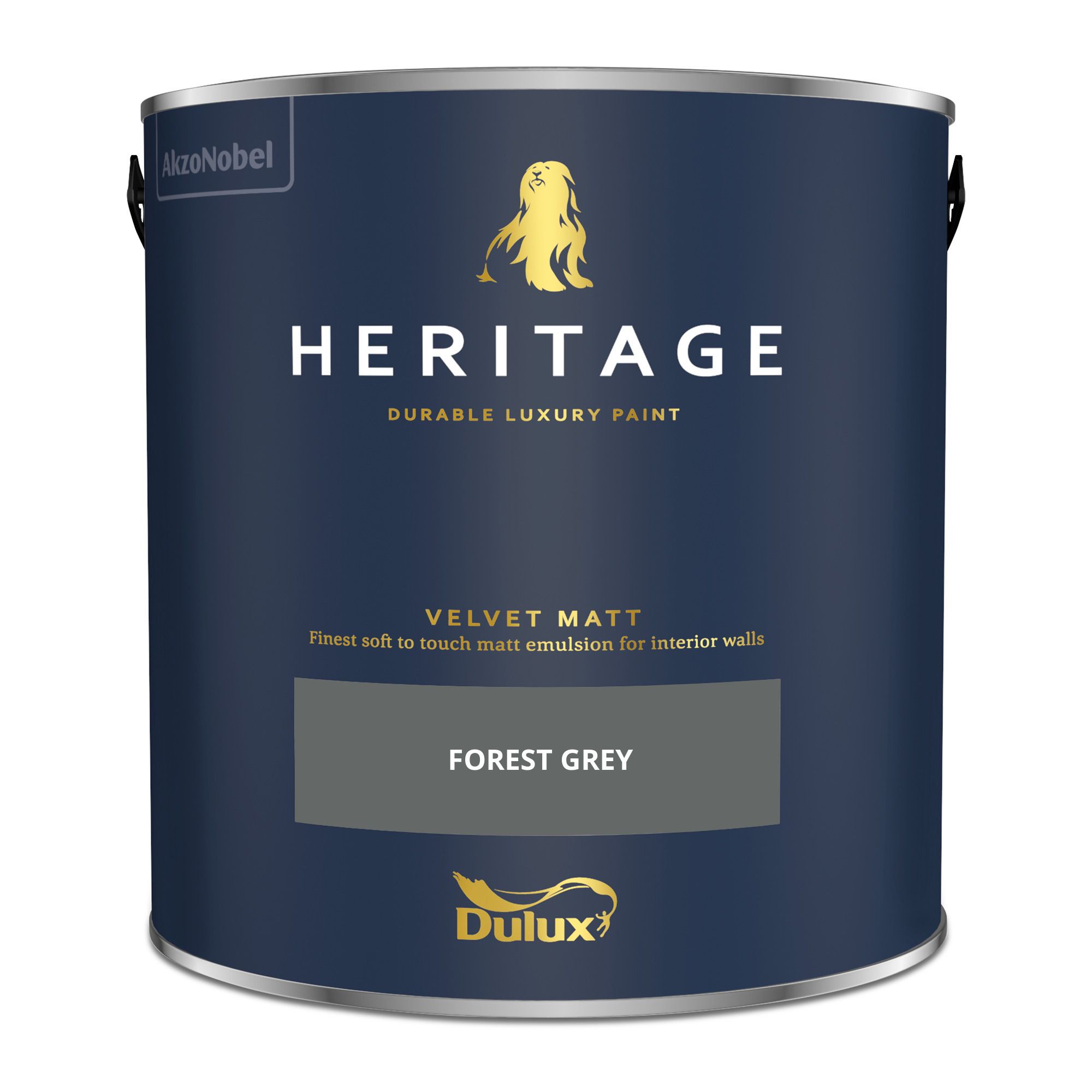 Dulux Trade Heritage Forest Grey Velvet matt Wall paint, 2.5L