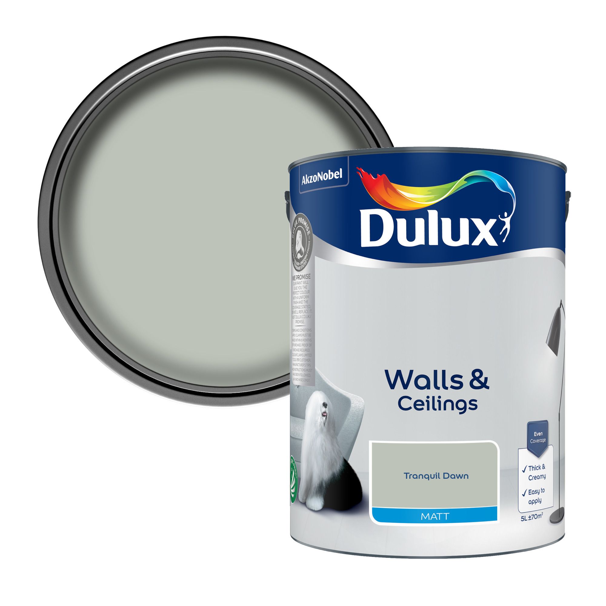 Dulux Tranquil Dawn Matt Wall & ceiling Emulsion paint, 5L