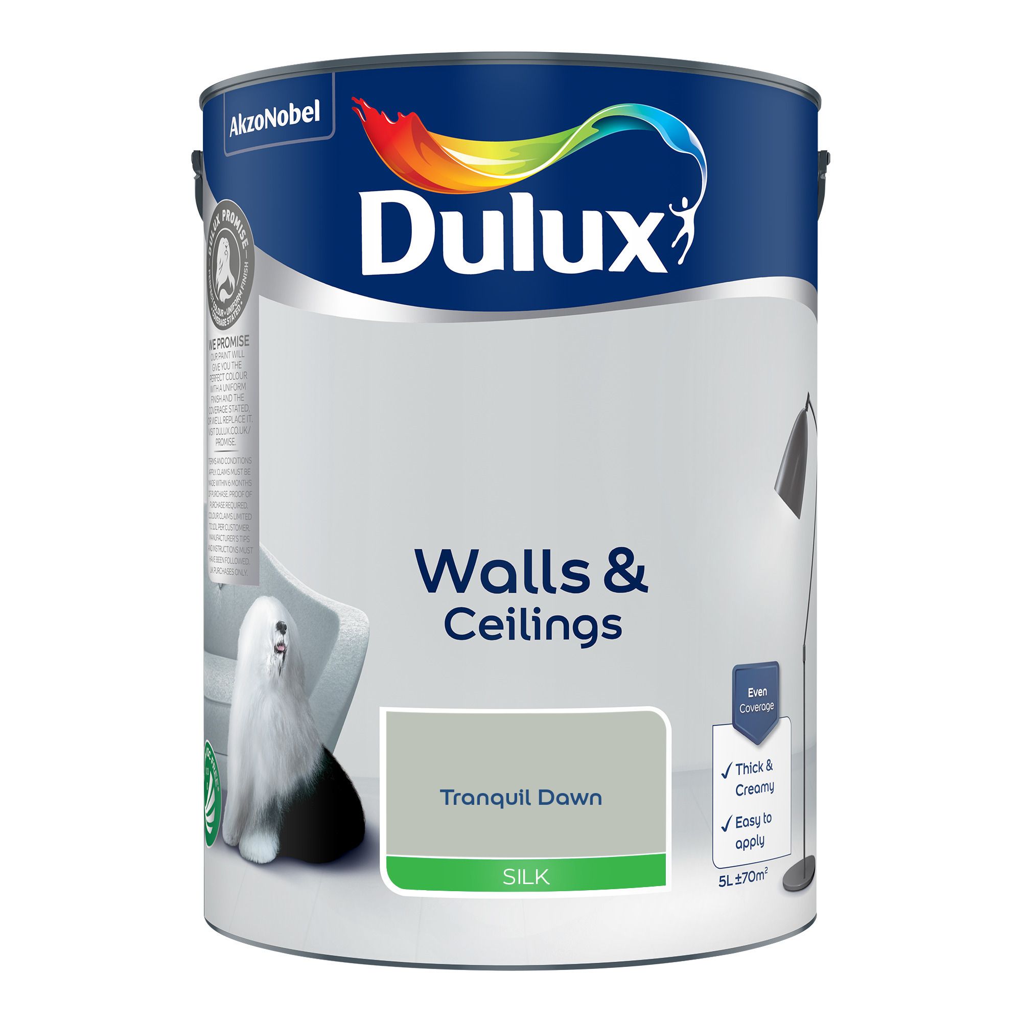 Dulux Tranquil Dawn Silk Wall & ceiling Emulsion paint, 5L