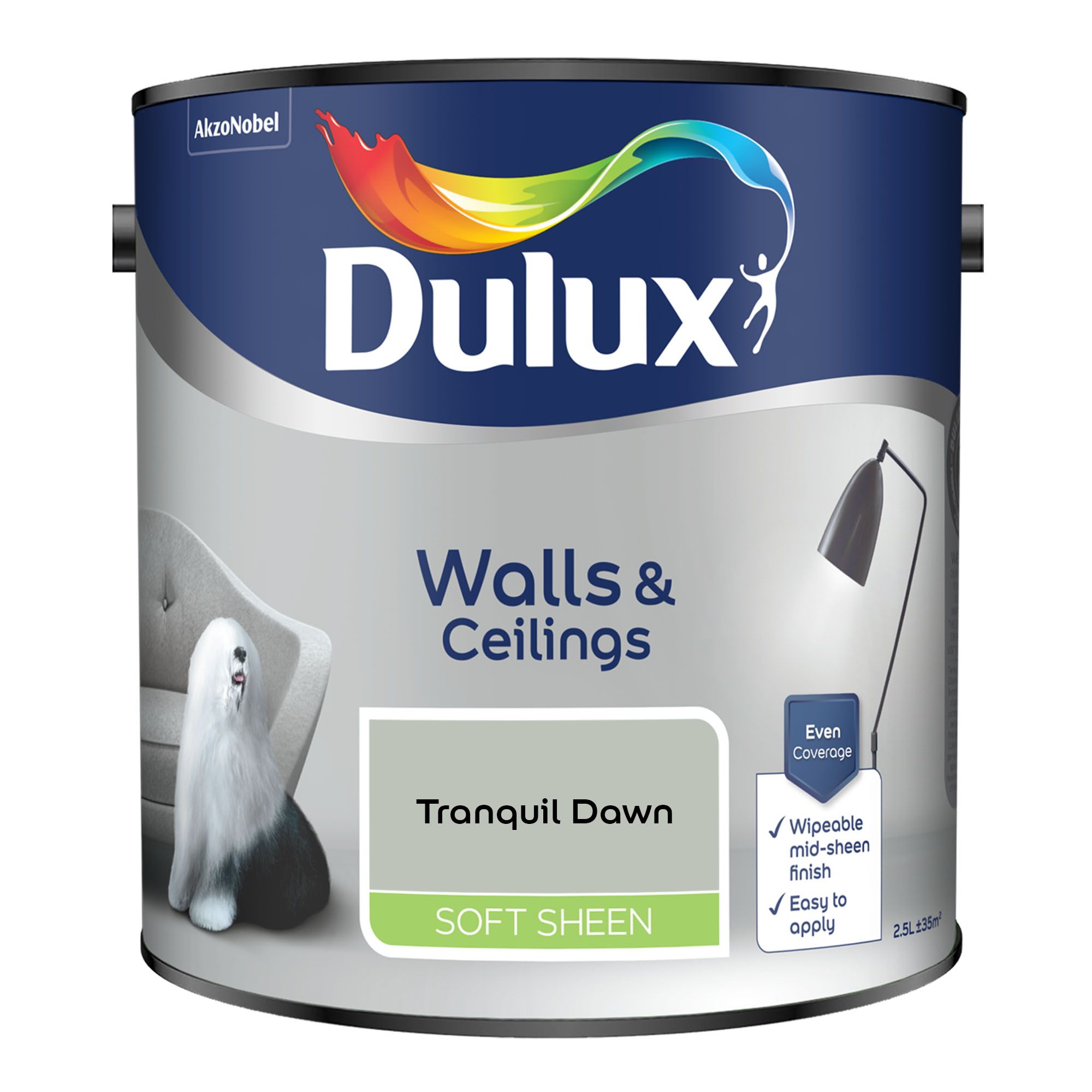 Dulux Tranquil Dawn Soft sheen Wall & ceiling Emulsion paint, 2.5L