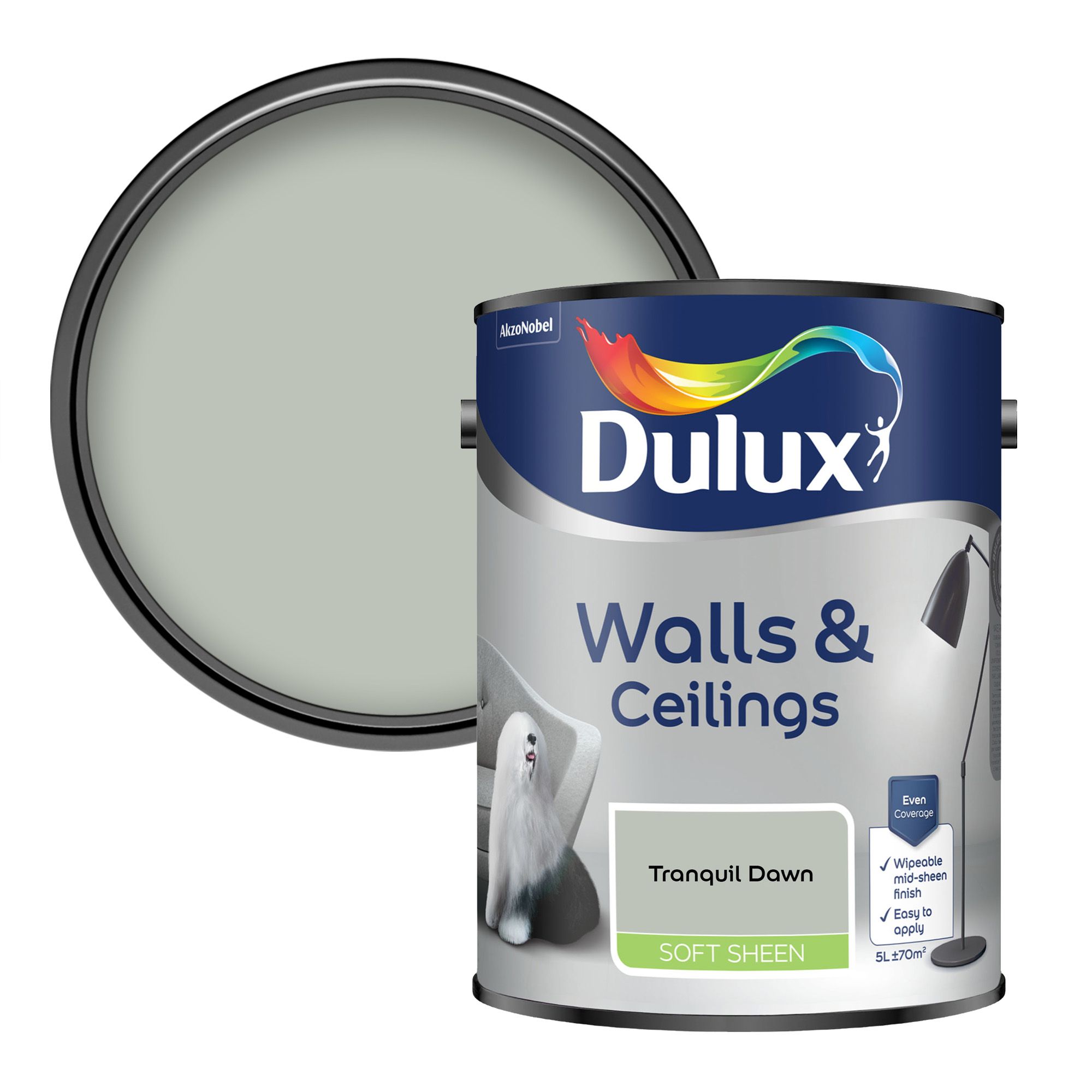 Dulux Tranquil Dawn Soft sheen Wall & ceiling Emulsion paint, 5L