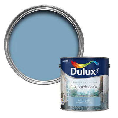 Dulux Travels in colour Teal façade blue Flat matt Emulsion paint, 2.5L ...