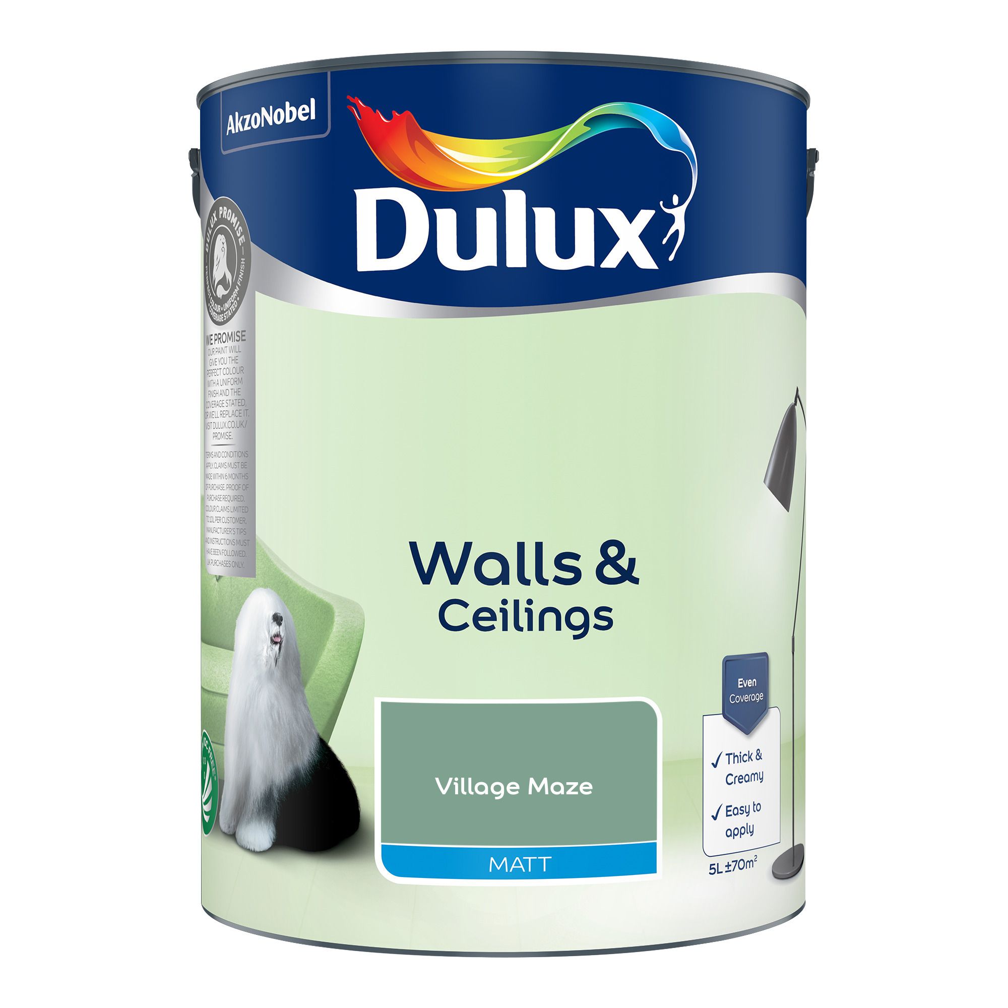 Dulux Village Maze Matt Wall & ceiling Emulsion paint, 5L