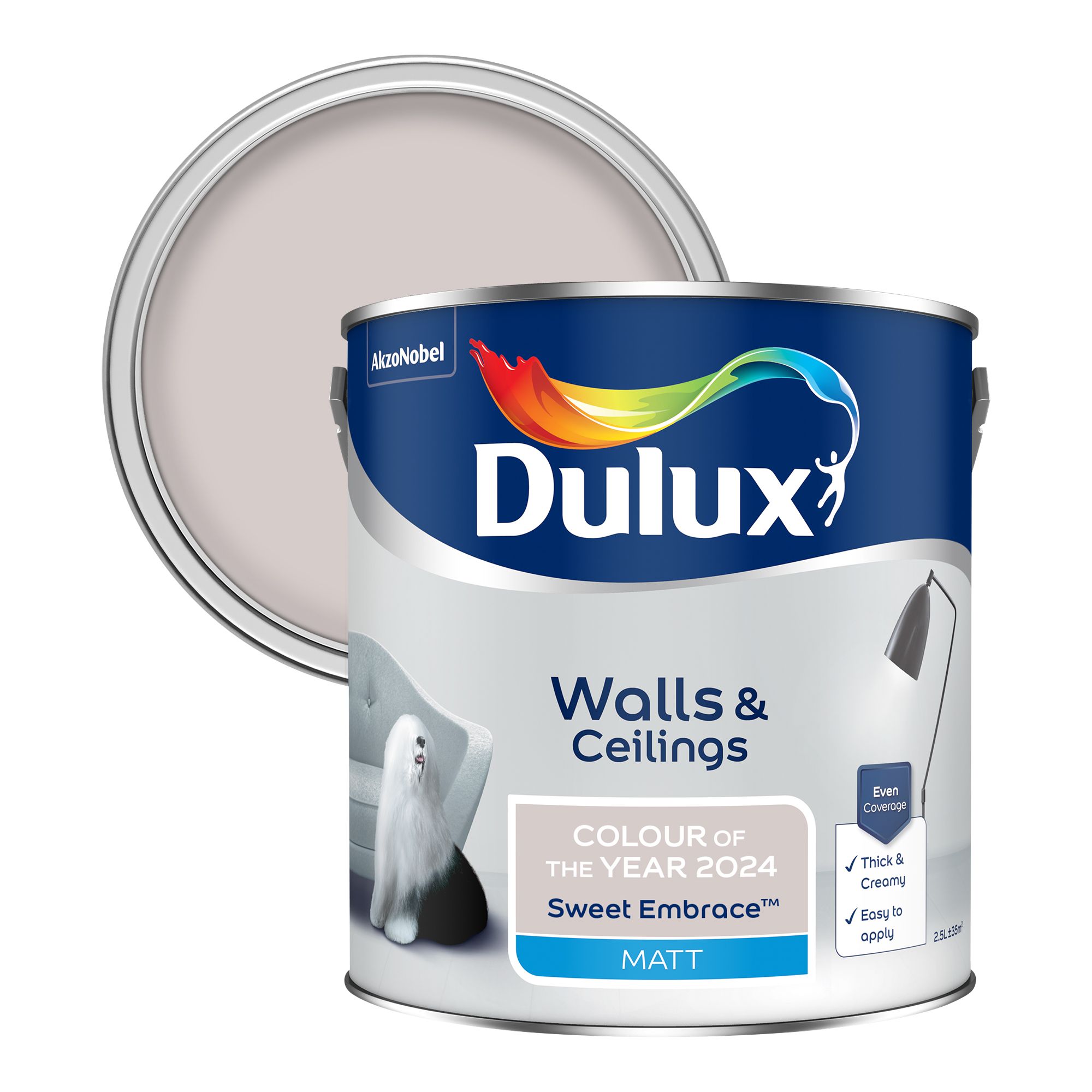 Dulux Walls & Ceilings Sweet Embrace Vinyl matt Emulsion paint, 2.5L