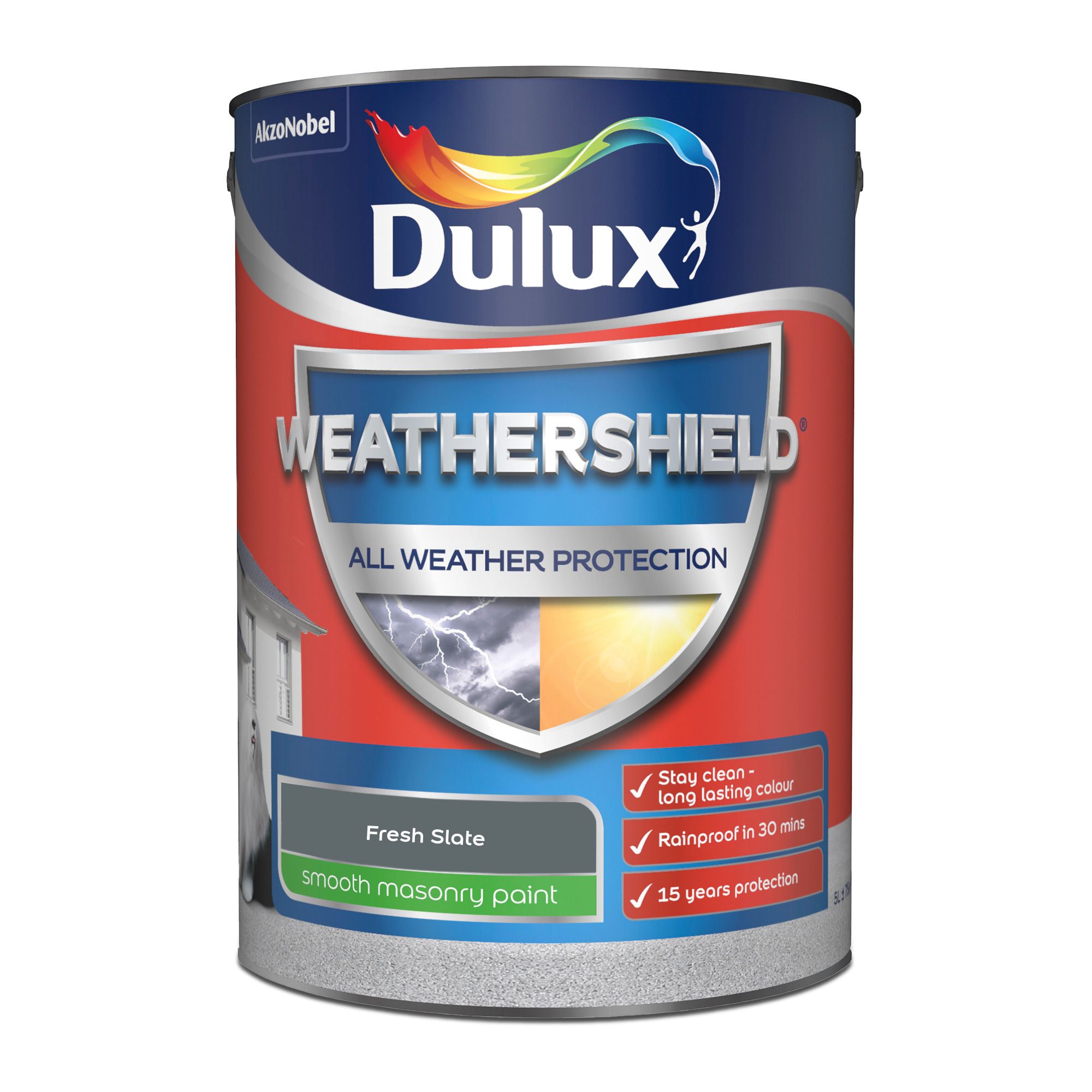 Dulux Weathershield All Weather Protection Fresh Slate Matt Masonry ...