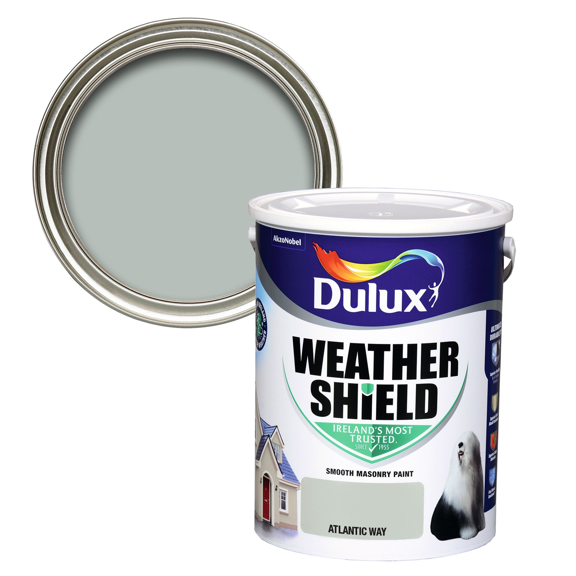 Dulux Weathershield Atlantic Way Smooth Masonry paint, 5L Tub