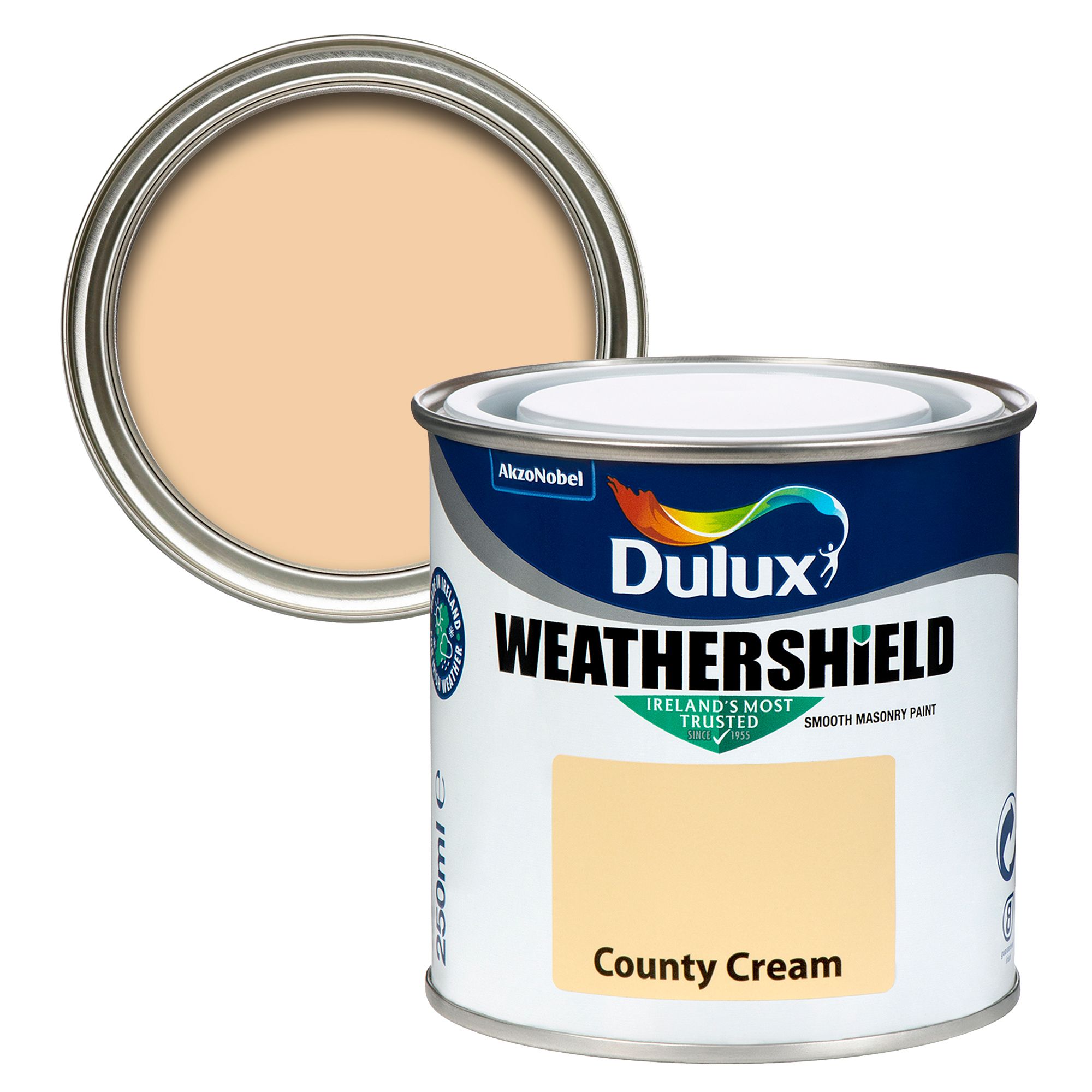 Dulux Weathershield County Cream Smooth Masonry paint, 250ml Tester pot