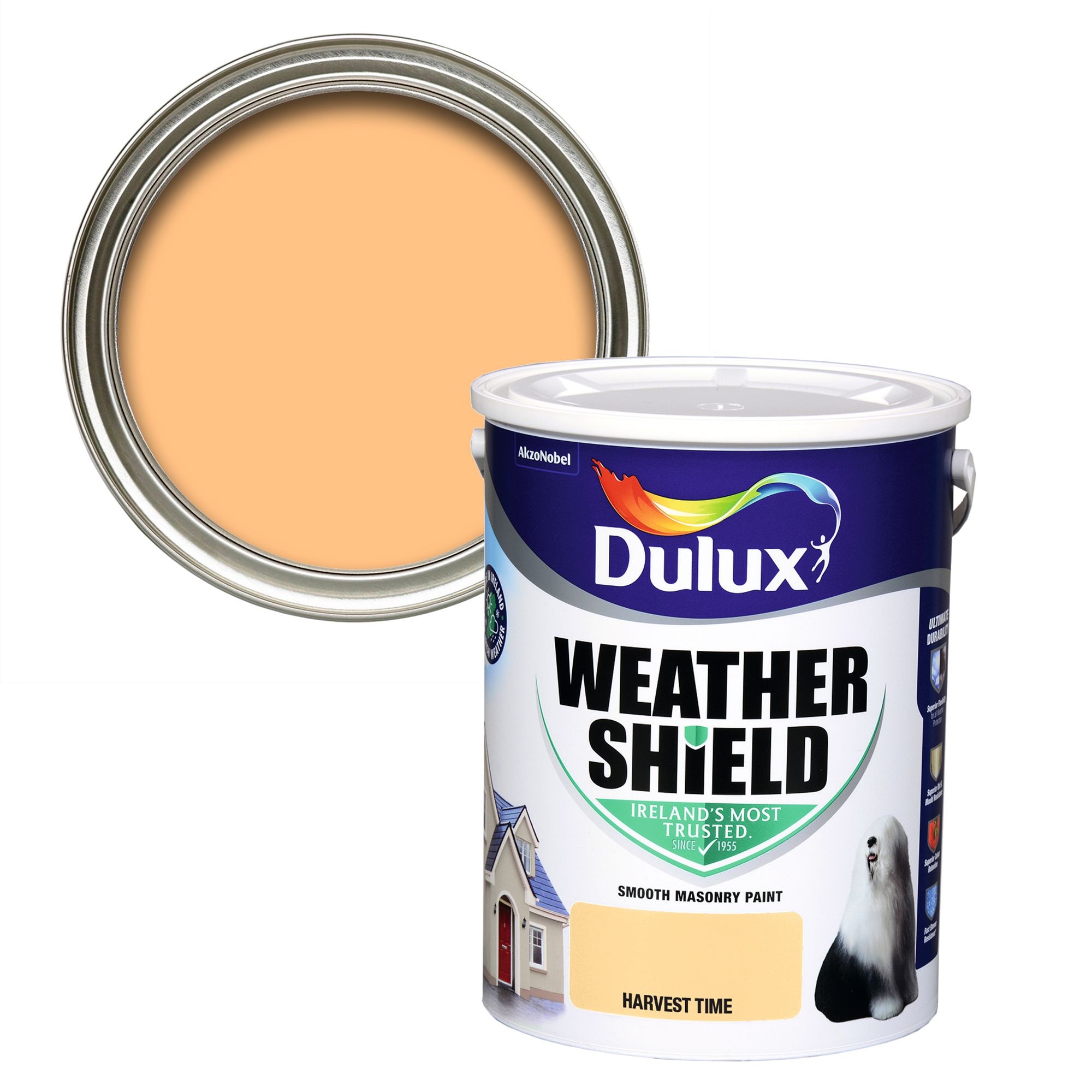 Dulux Weathershield Harvest Time Smooth Masonry paint, 5L Tub