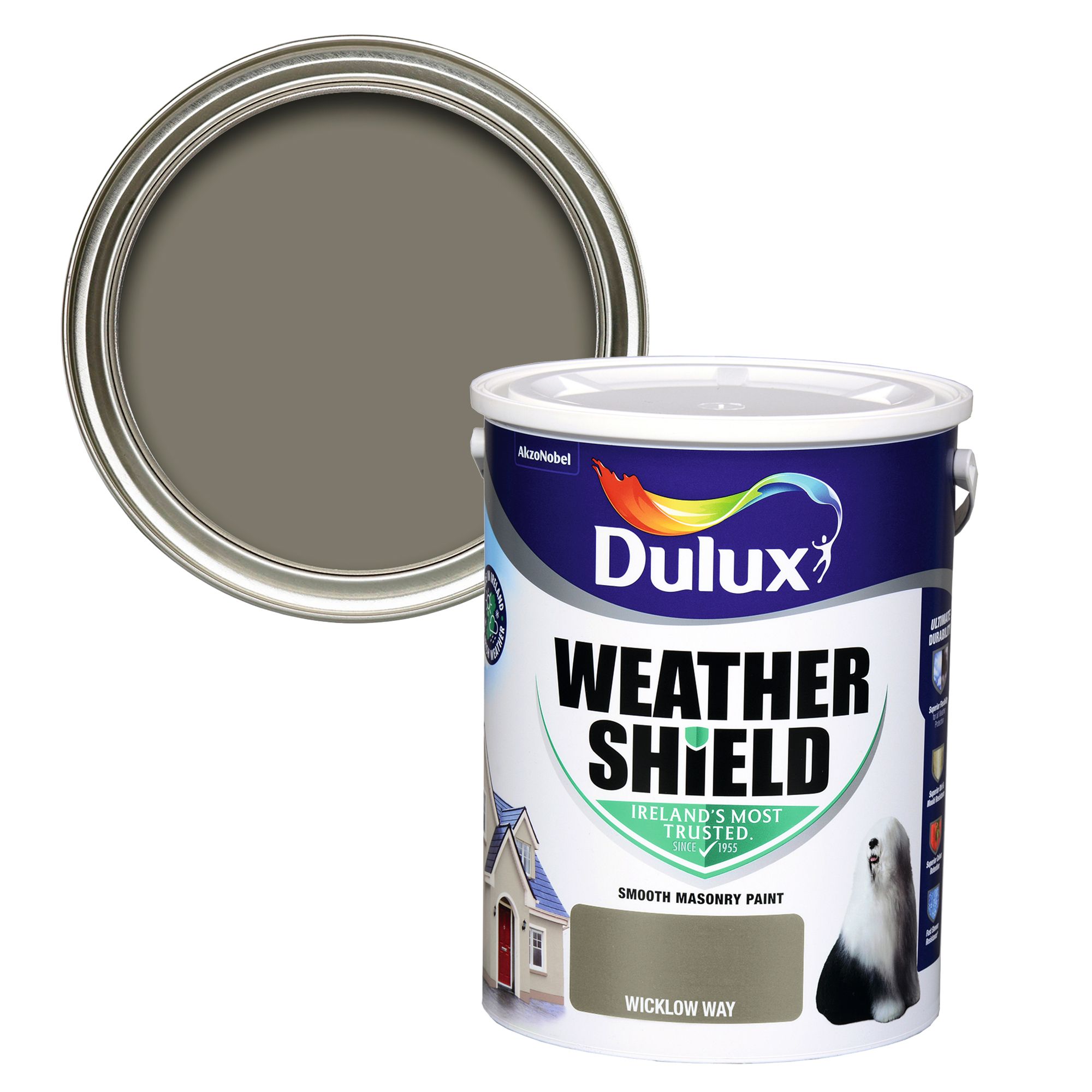 Dulux Weathershield Wicklow Way Smooth Masonry paint, 5L Tub