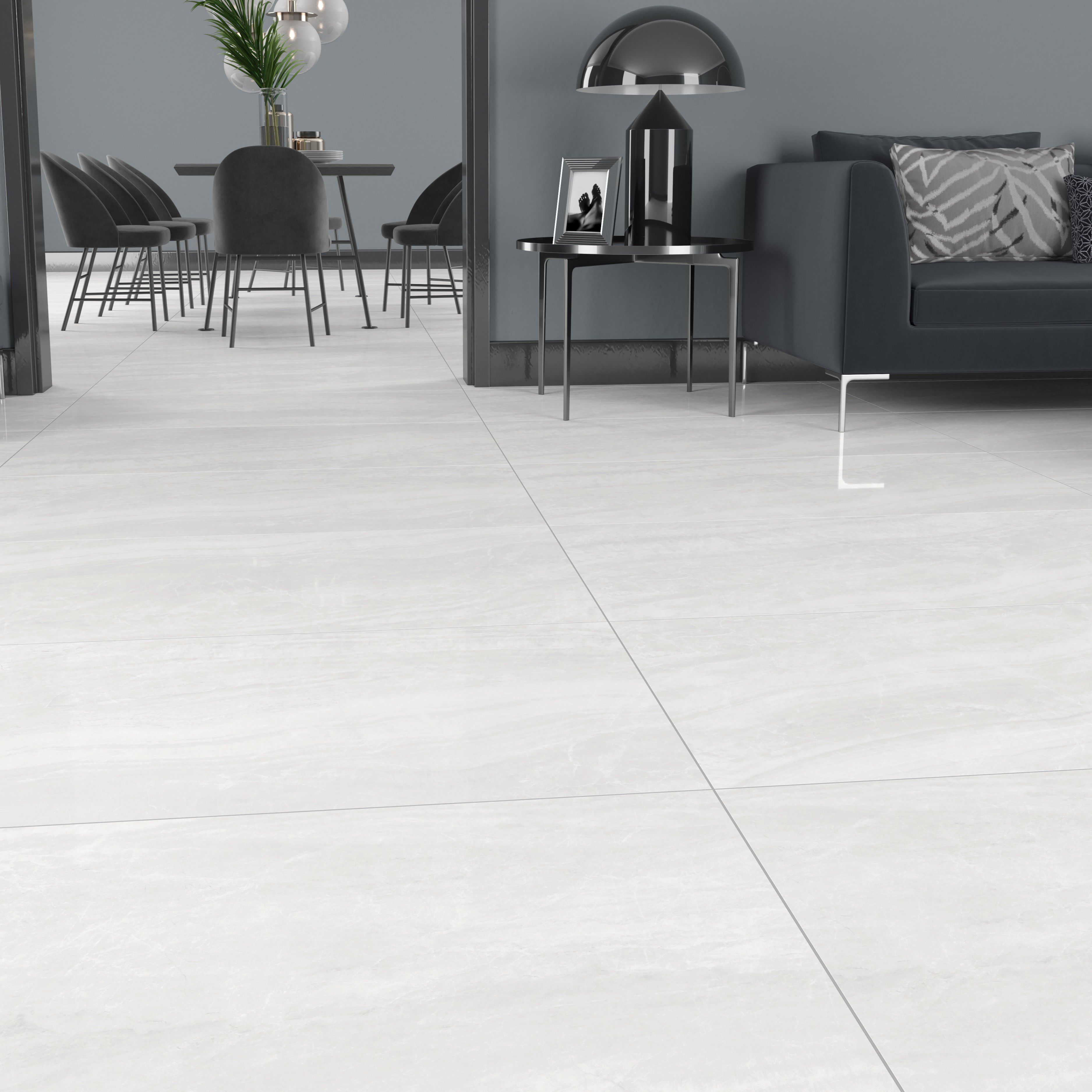 Dura Praia White Matt Limestone effect Porcelain Indoor Wall & floor ...