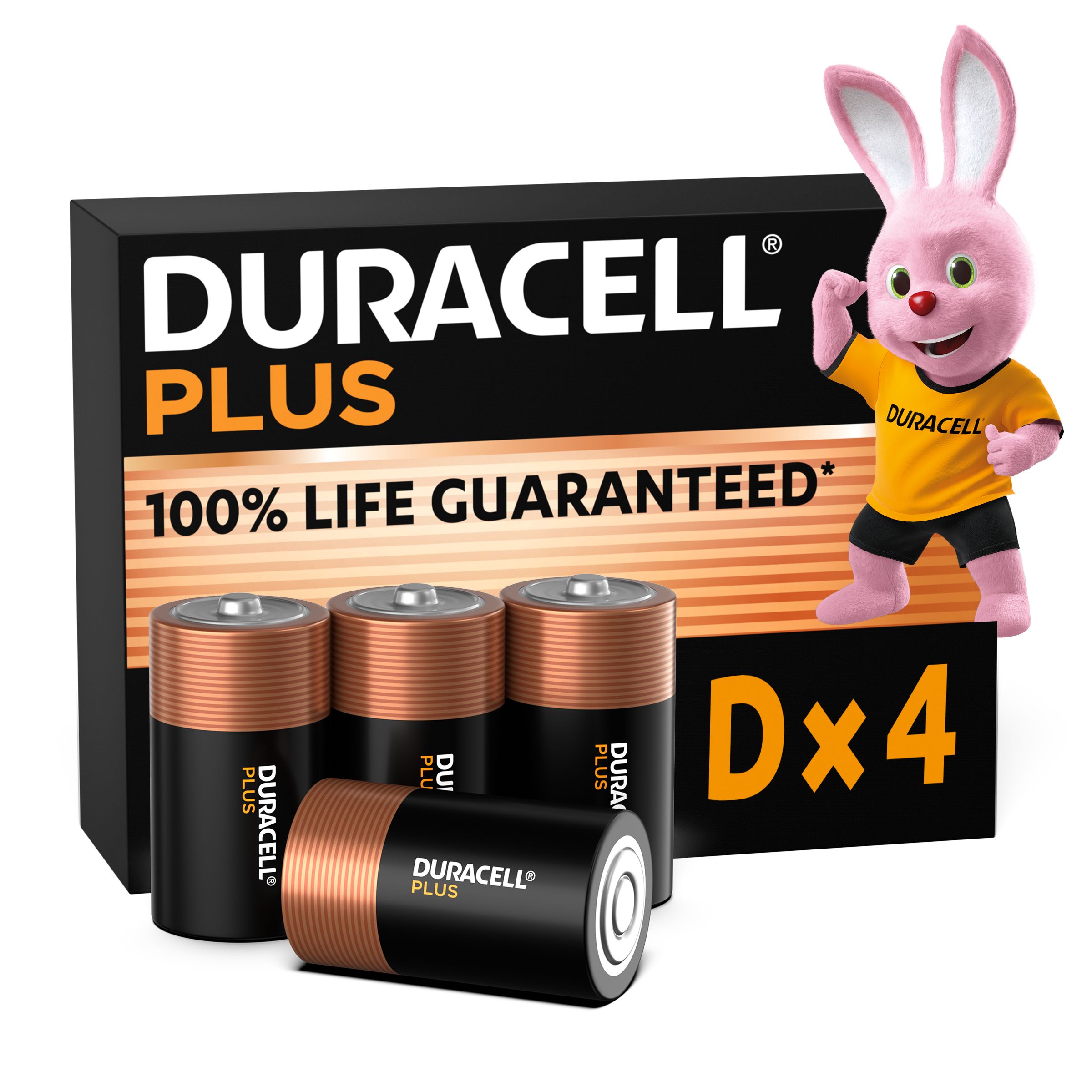 Duracell Plus 1.5V D Batteries, Pack of 4