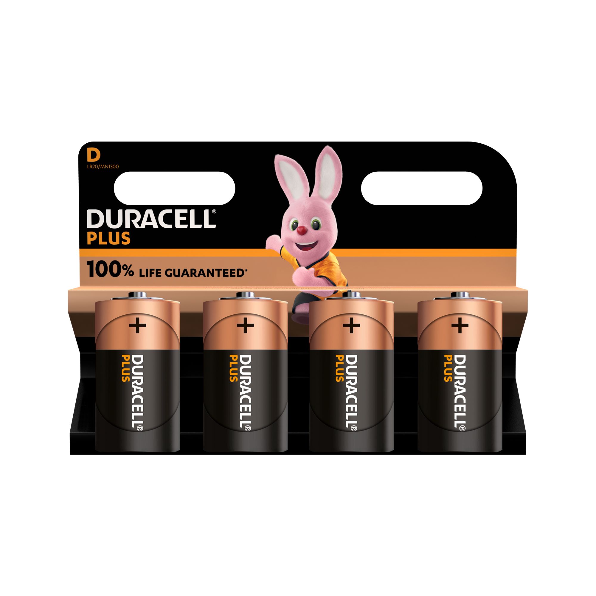 Duracell Plus 1.5V D Batteries, Pack of 4 | DIY at B&Q