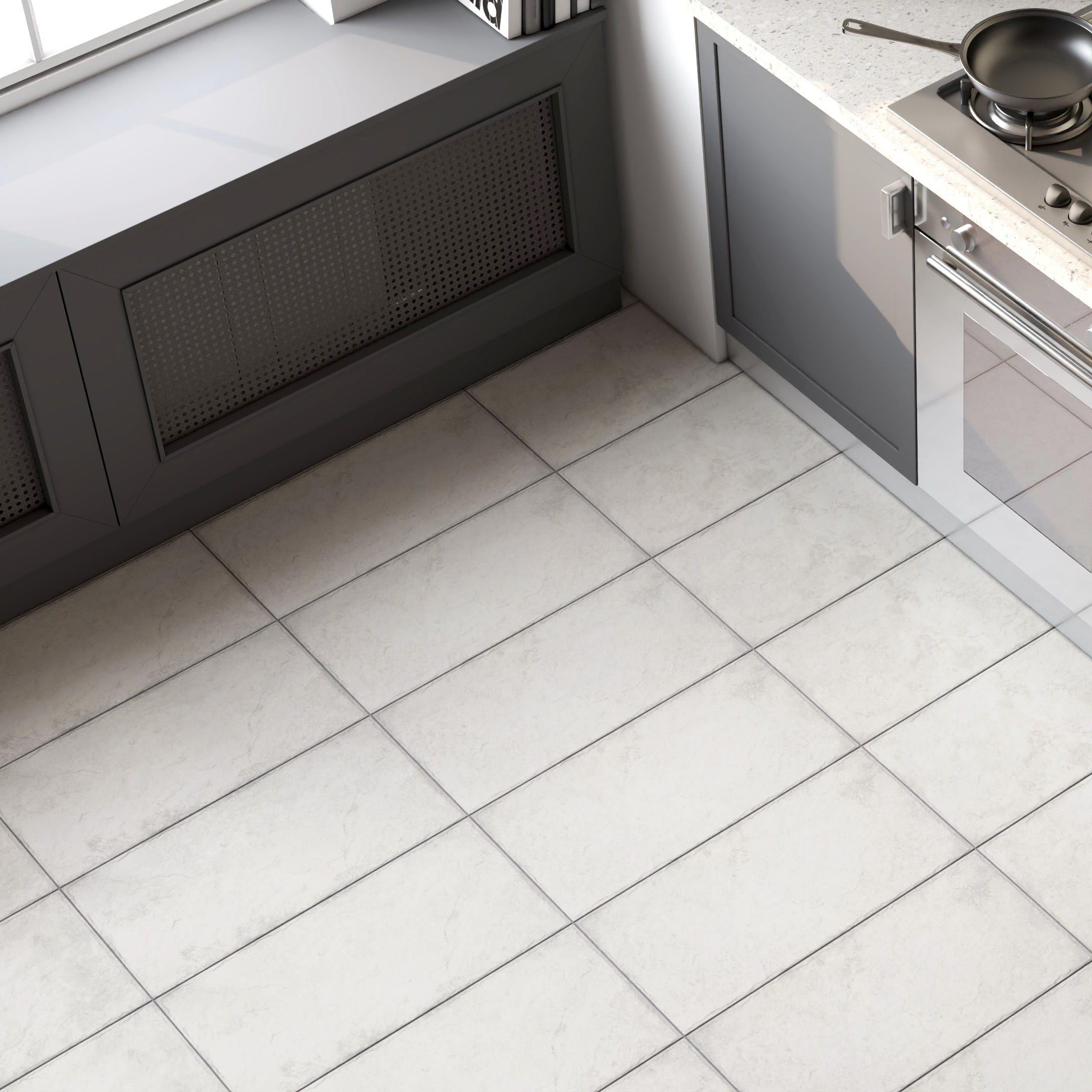 Duratile Designs Storm Grey Matt Cement Stone effect Porcelain Indoor Wall & floor Tile, Pack of ...