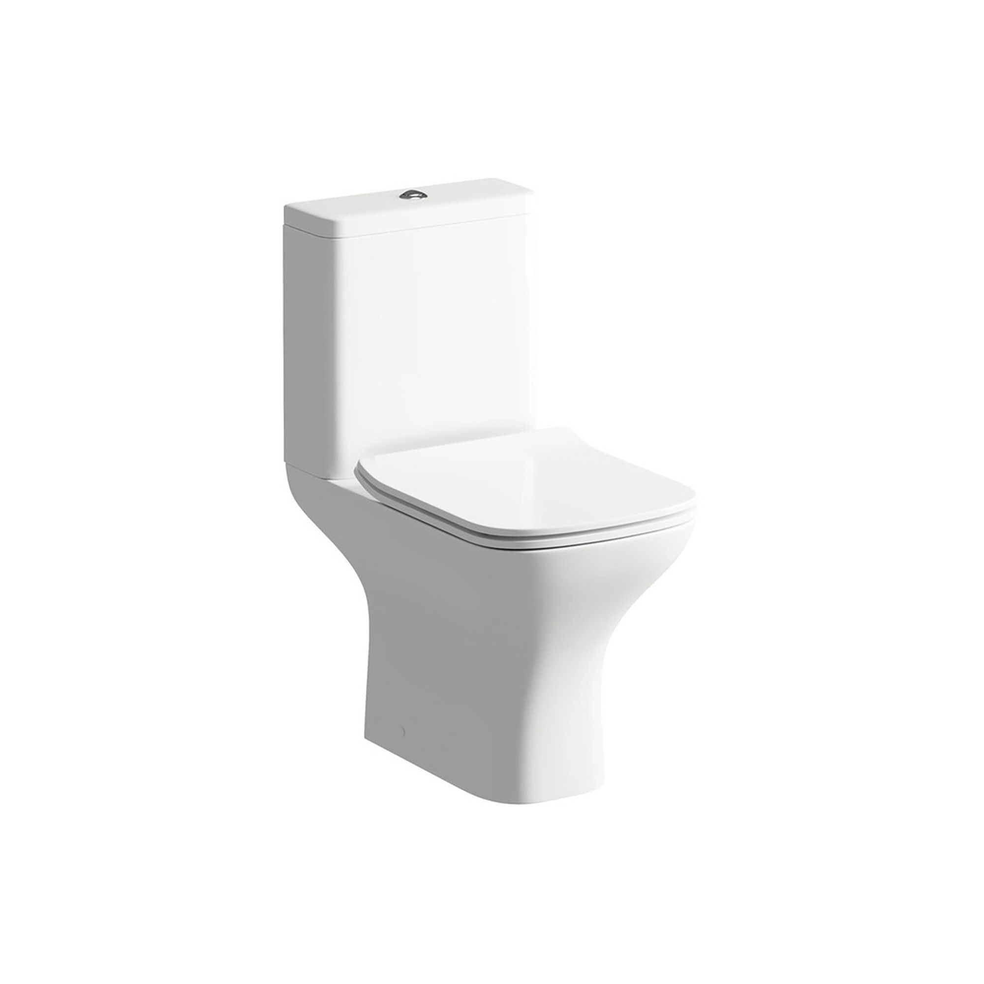 Durleigh White Rimless Slim Open back Toilet set with Soft close seat ...