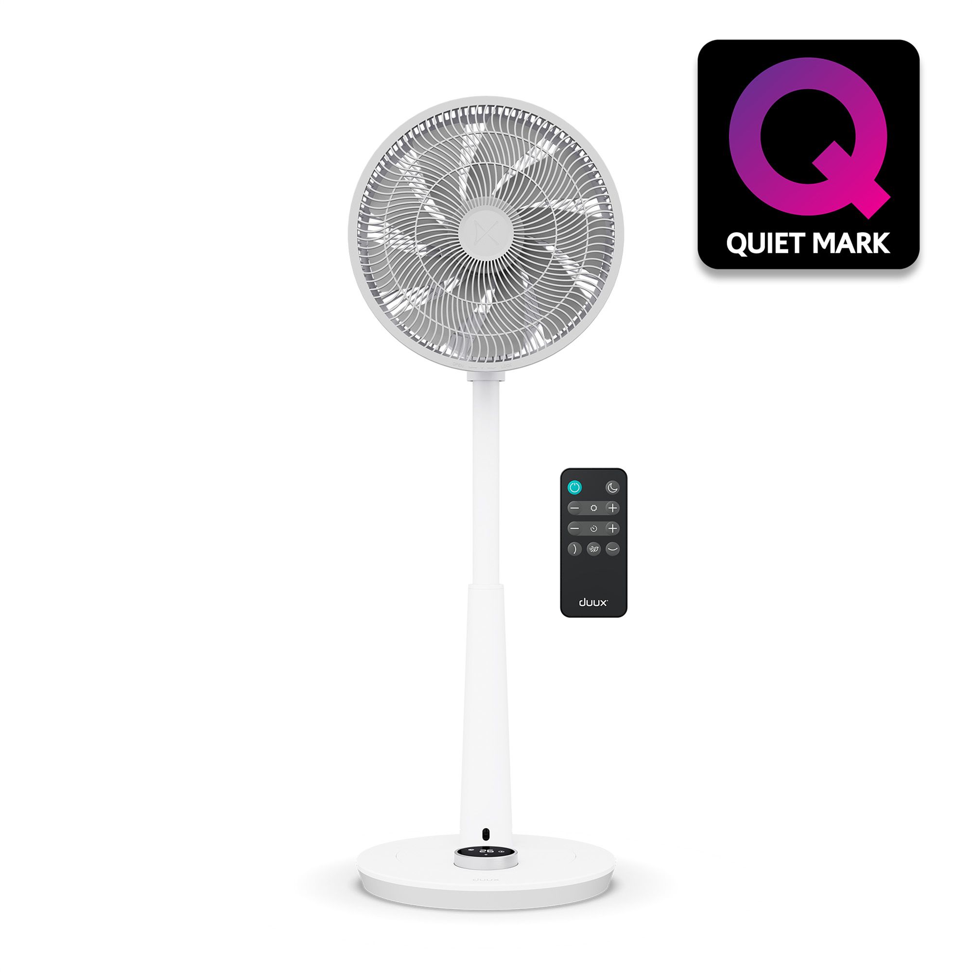 Duux 12" 220-240V Remote controlled 26-speed Pedestal fan - Refurbished