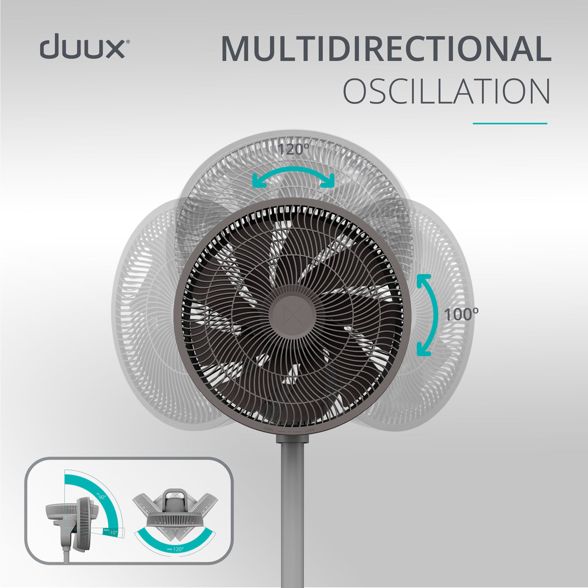 Duux Whisper 2 Quiet Mark Grey 12" Remote controlled Pedestal fan