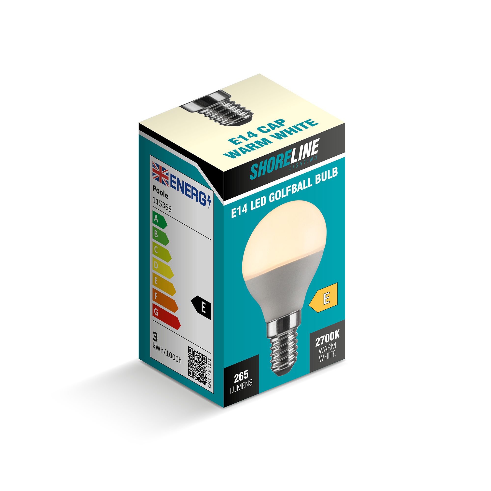 E14 3W 265lm 360° Opaque Golf ball Warm white LED Light bulb