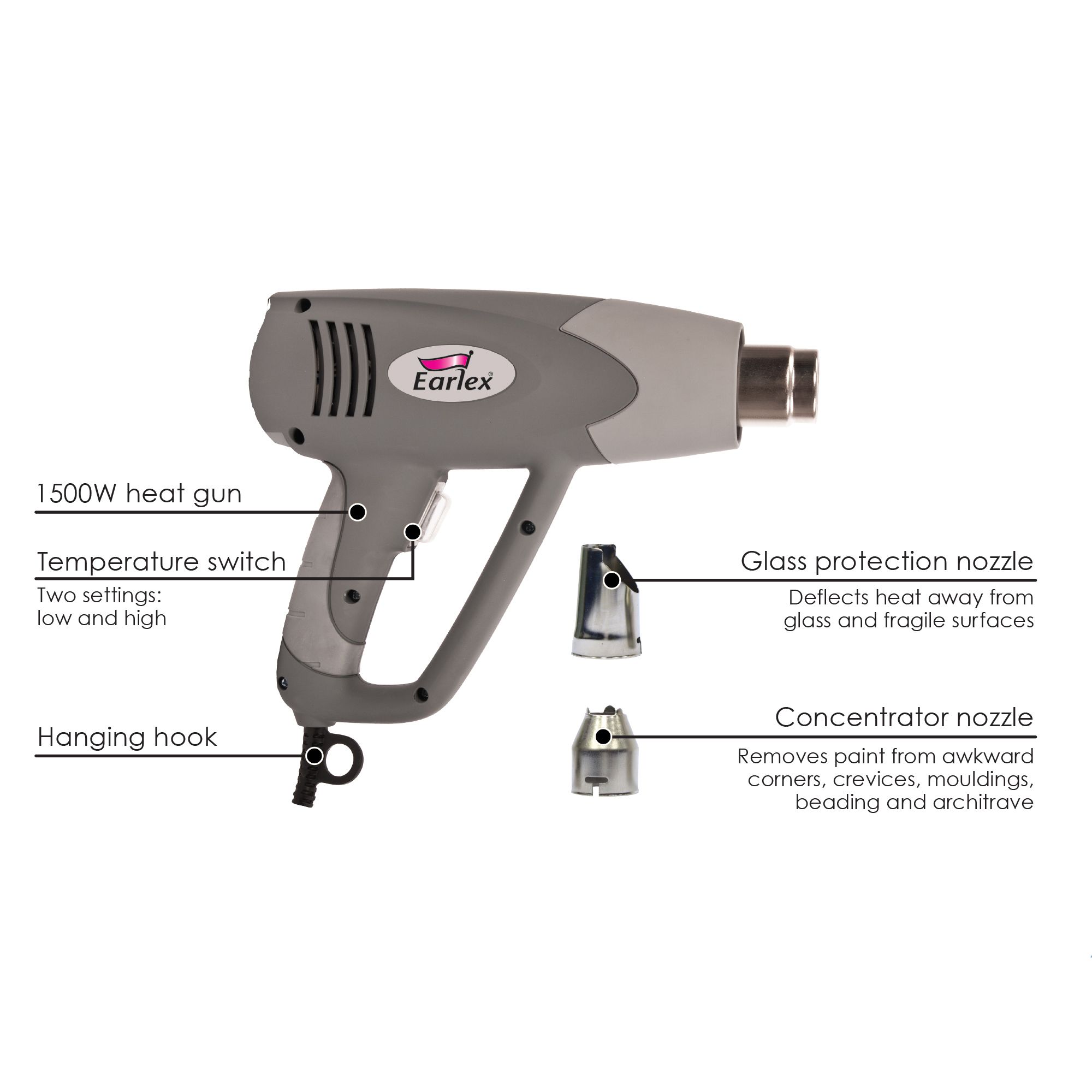 Earlex 1500W 240V Corded Heat gun HG1500