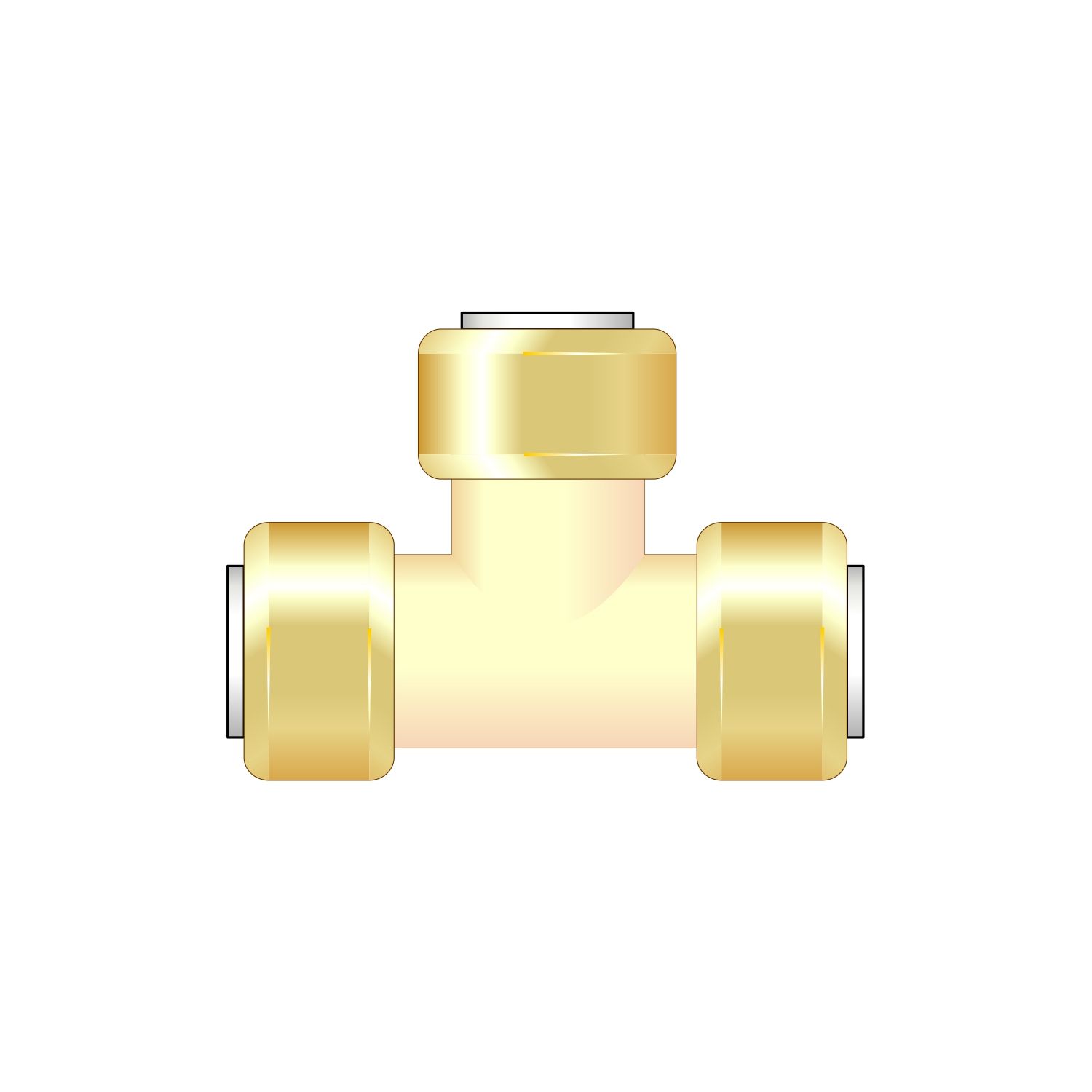 Easi Plumb Beige Push-fit Equal Pipe tee (Dia)21mm x 21mm x 21mm | DIY ...