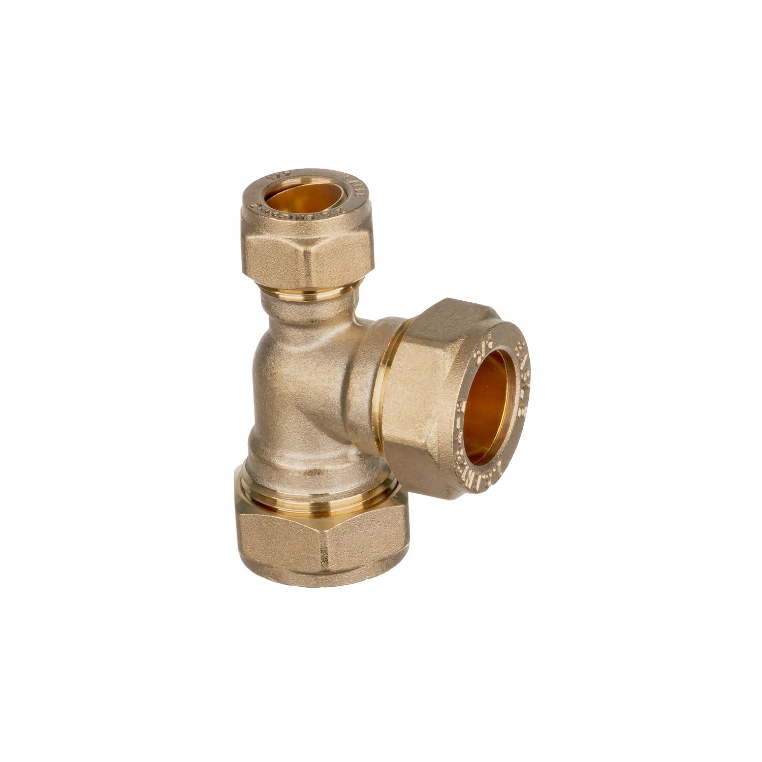 Easi Plumb Brass Compression Reducing Tee (Dia) 27.4mm x 21mm x 27.4mm
