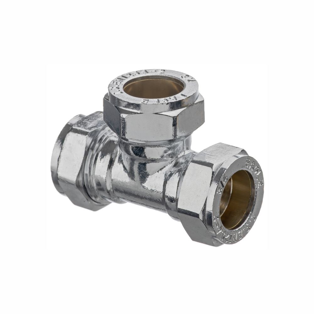 Easi Plumb Brass Fittings Angled Coupler Silver chrome effect 14.7mm x
