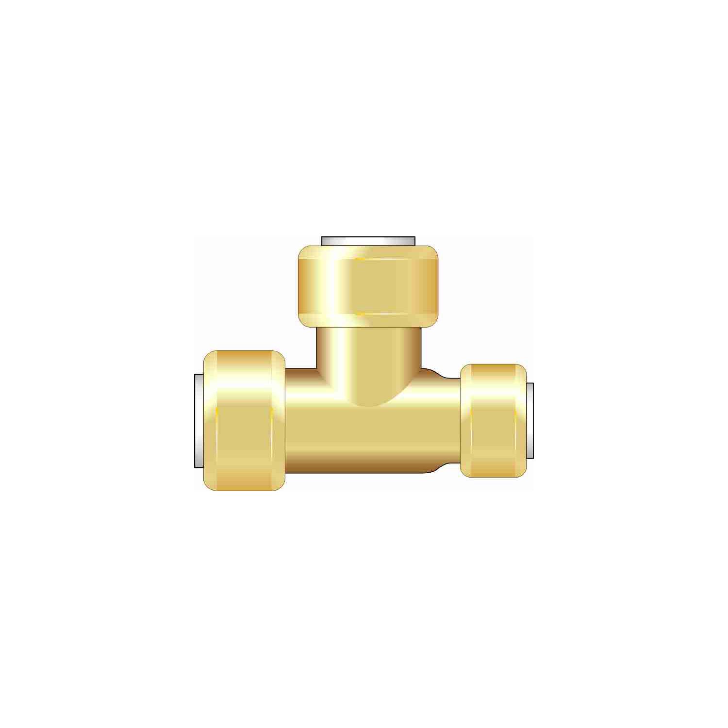 Easi Plumb Brass Push-fit Reducing Tee (Dia) 21mm x 14.7mm x 21mm | DIY ...