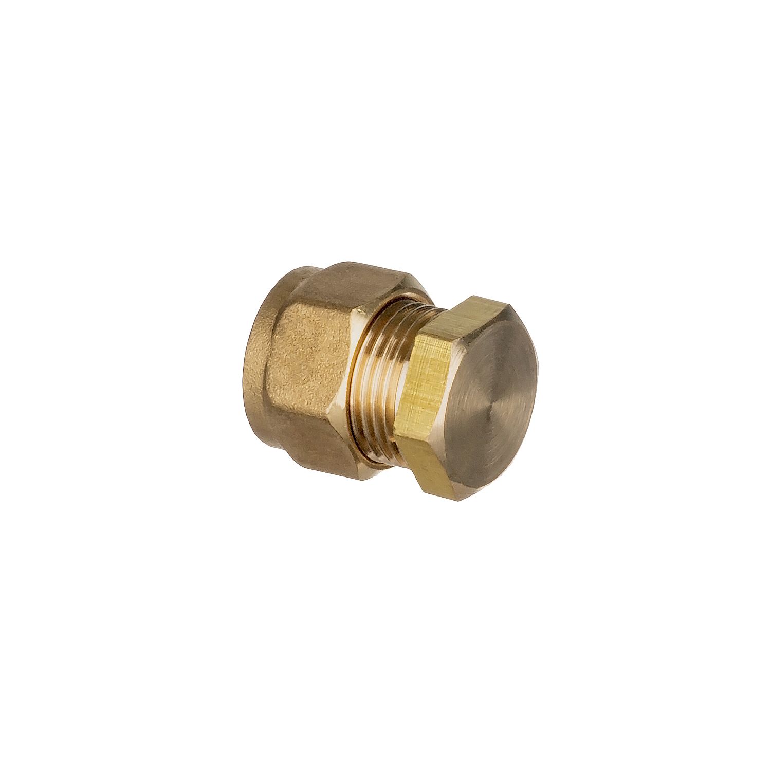 Easi Plumb Brass Round Compression Stop end (Dia)15mm | DIY at B&Q