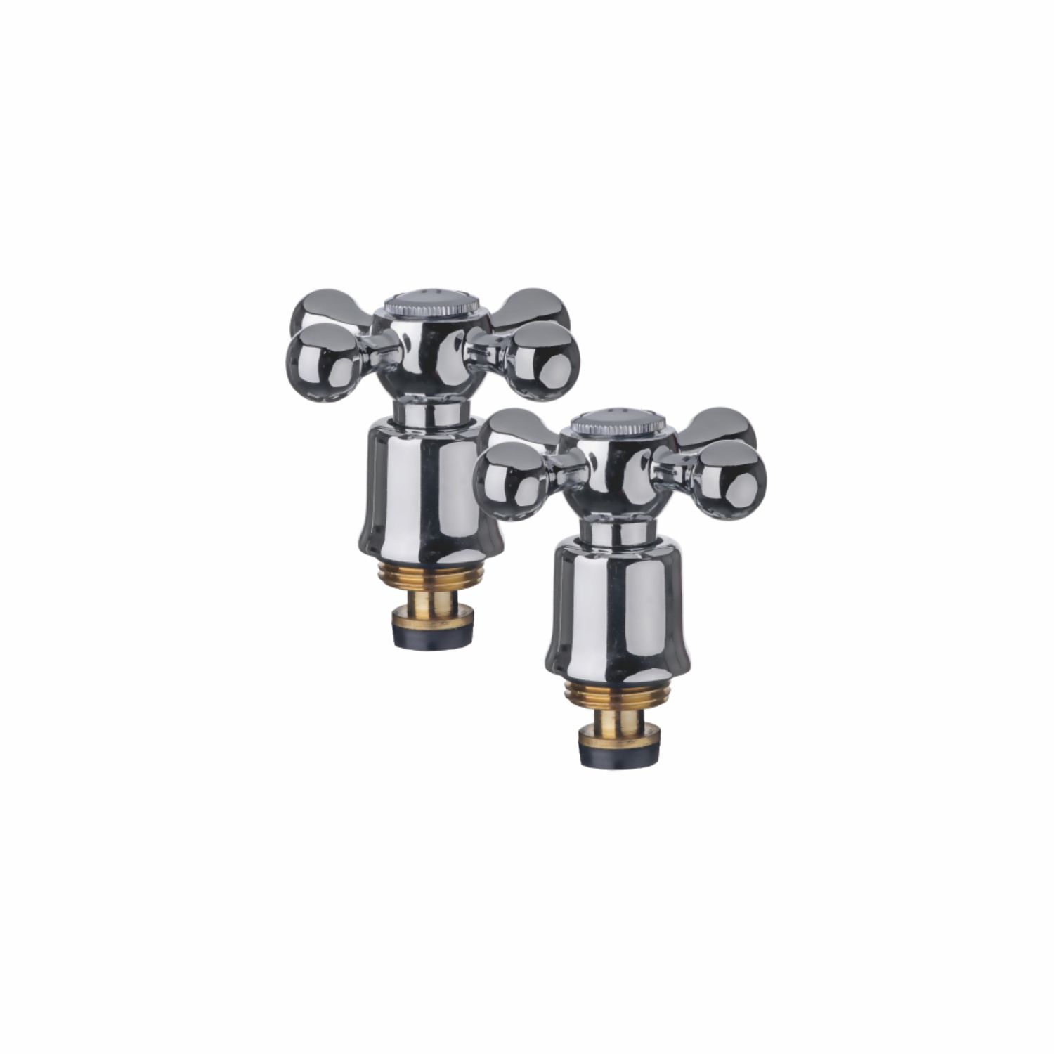 Easi Plumb Chrome effect Zamak ½" Cross head Tap handle, Pair of 2