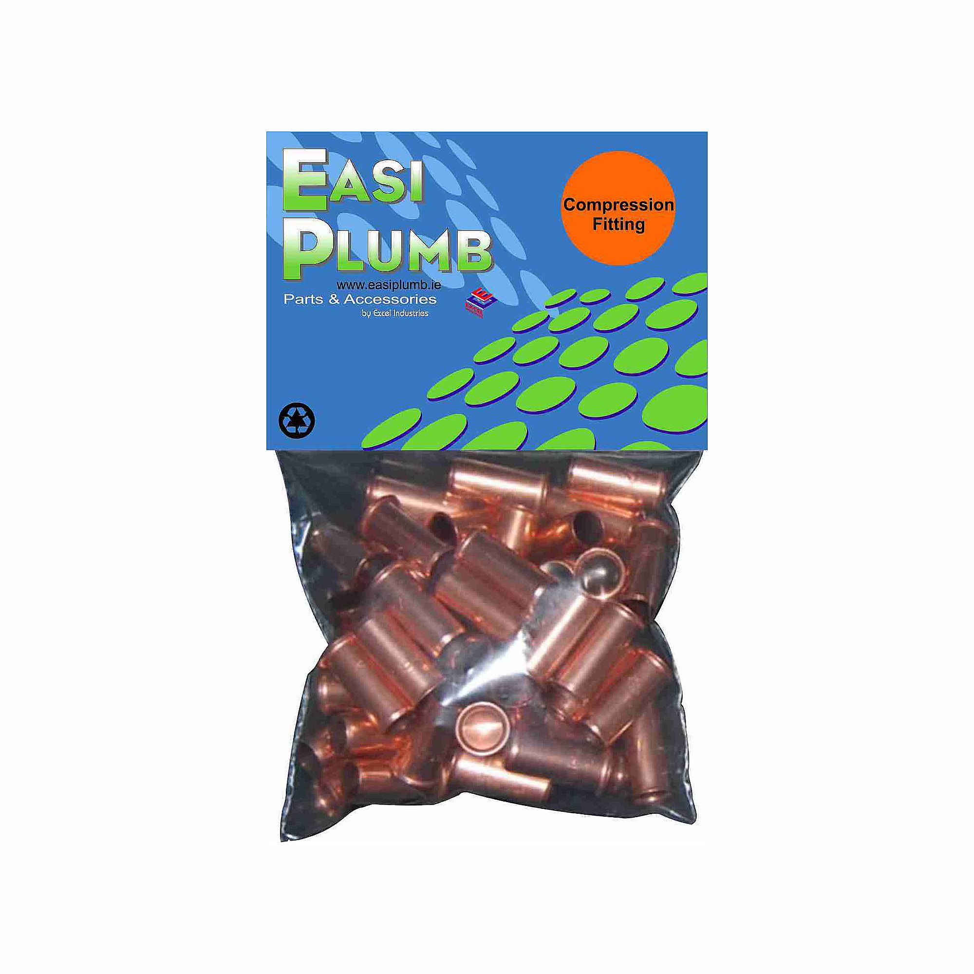 Easi Plumb ½" Copper Compression Pipe insert (Dia)14.7mm, Pack of 50