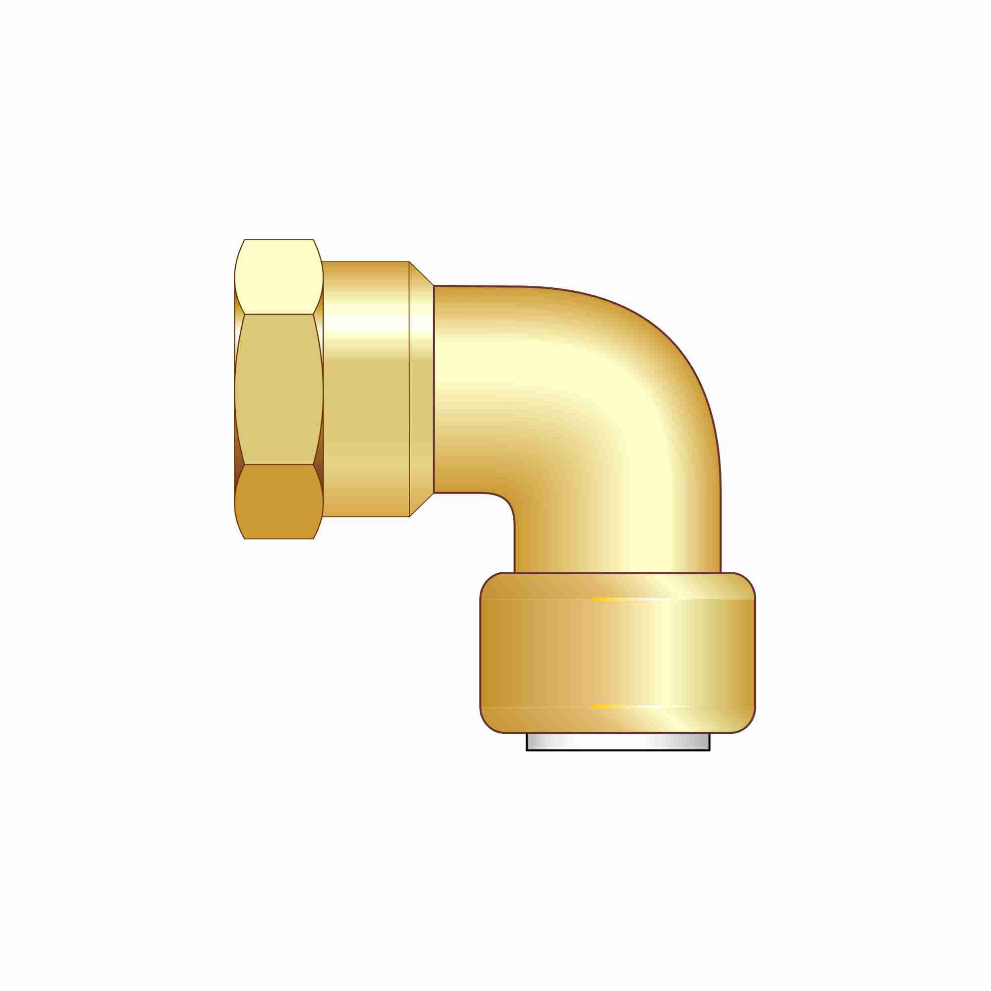 Easi Plumb Push Fit Fittings Push-fit 90° Equal Knuckle Pipe elbow (Dia ...